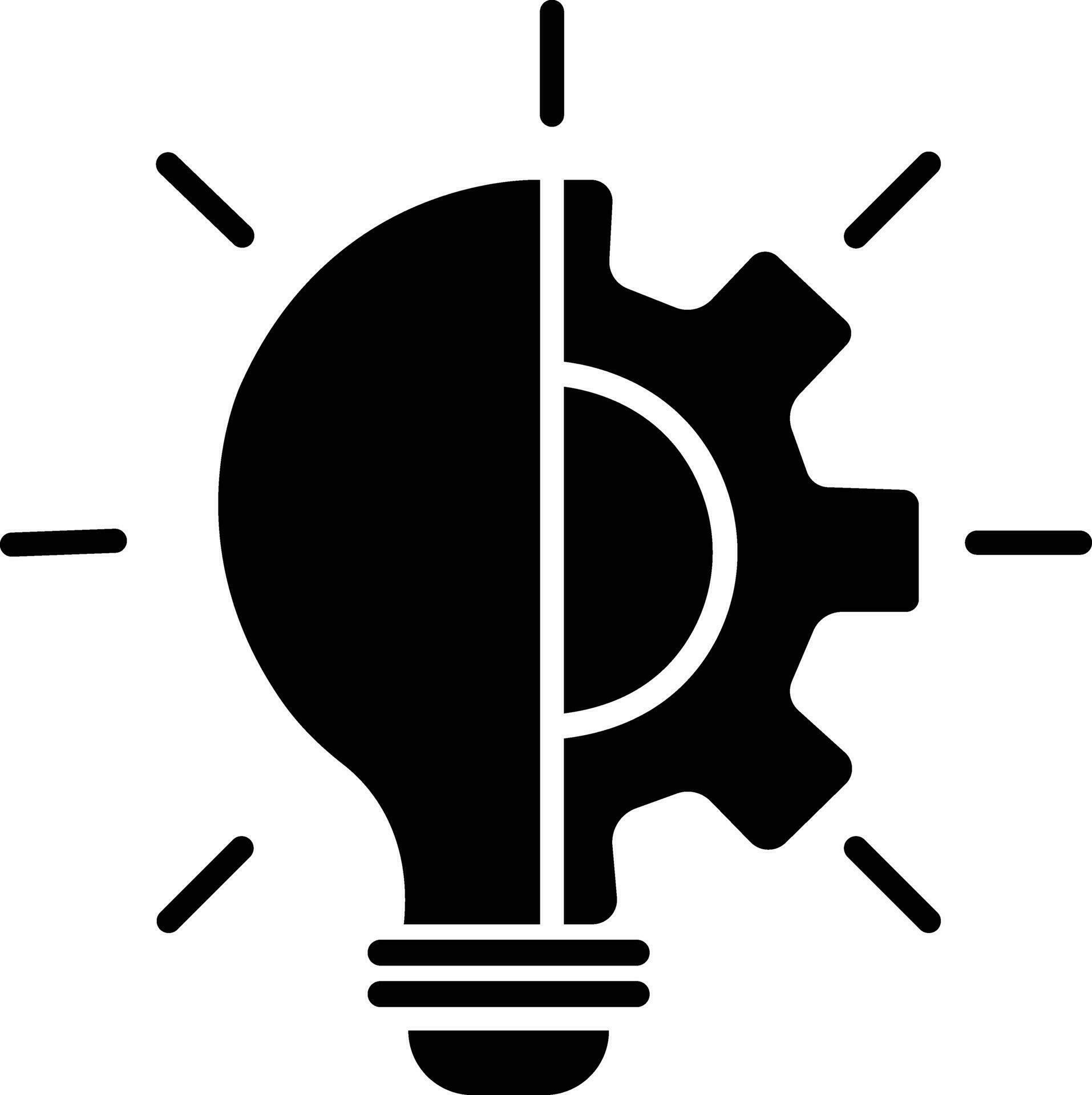 Innovation icon. Light bulb and cog inside. inspiration flat vector. Simple element from digital ...