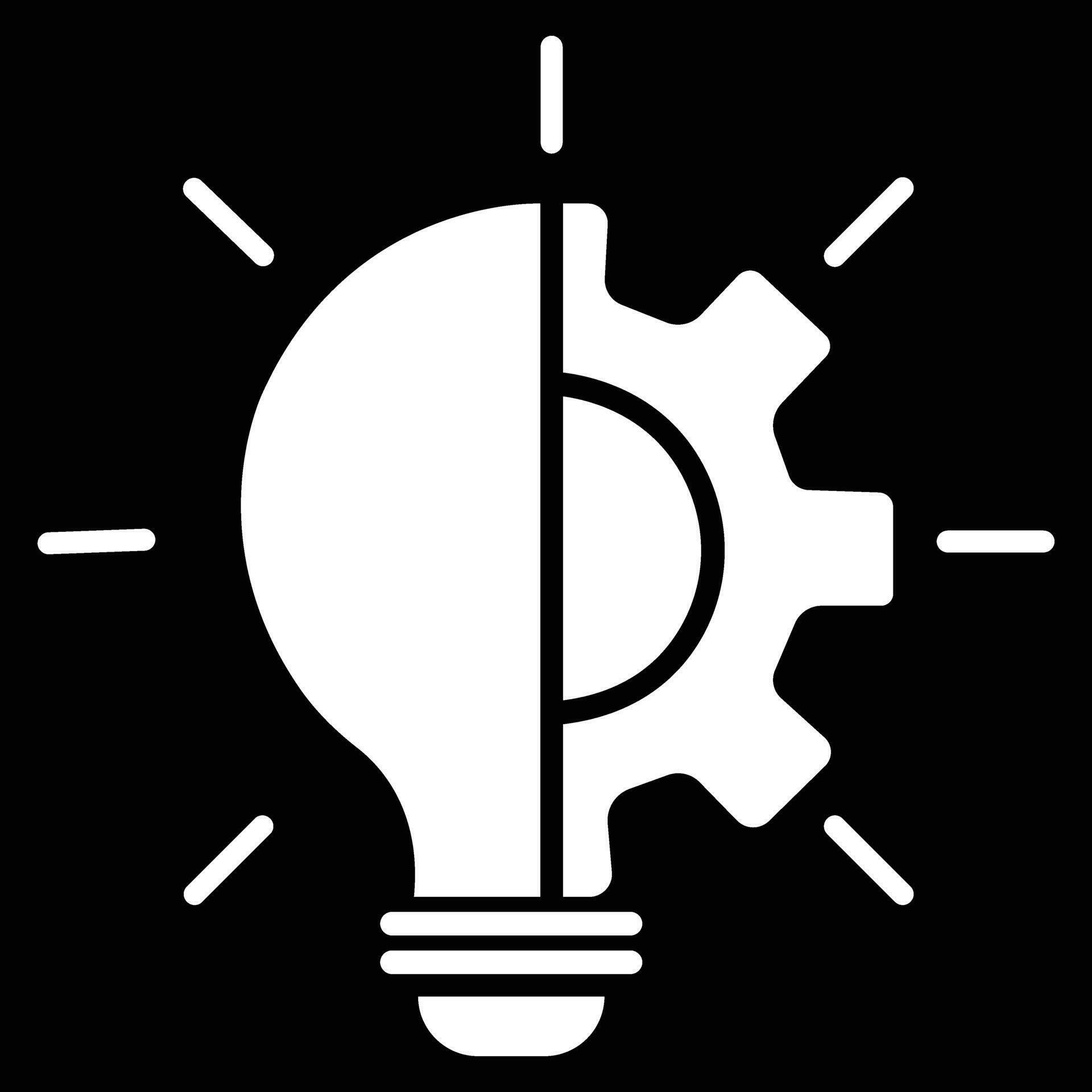 Innovation icon. Light bulb and cog inside. inspiration flat vector. Simple element from digital ...