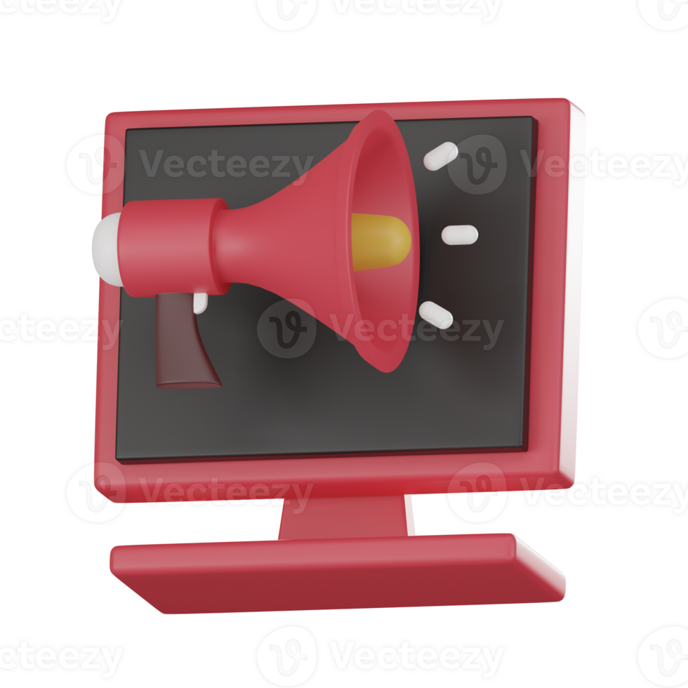 Digital Marketing Megaphone and Computer Monitor 3D render. 32497266 PNG Digital Marketing Megaphone and Computer Monitor 3D render. 32497266 PNG