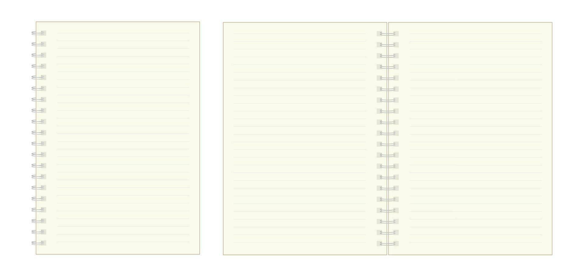 Blank spiral notebook with lines. Illustration of a blank notebook ...