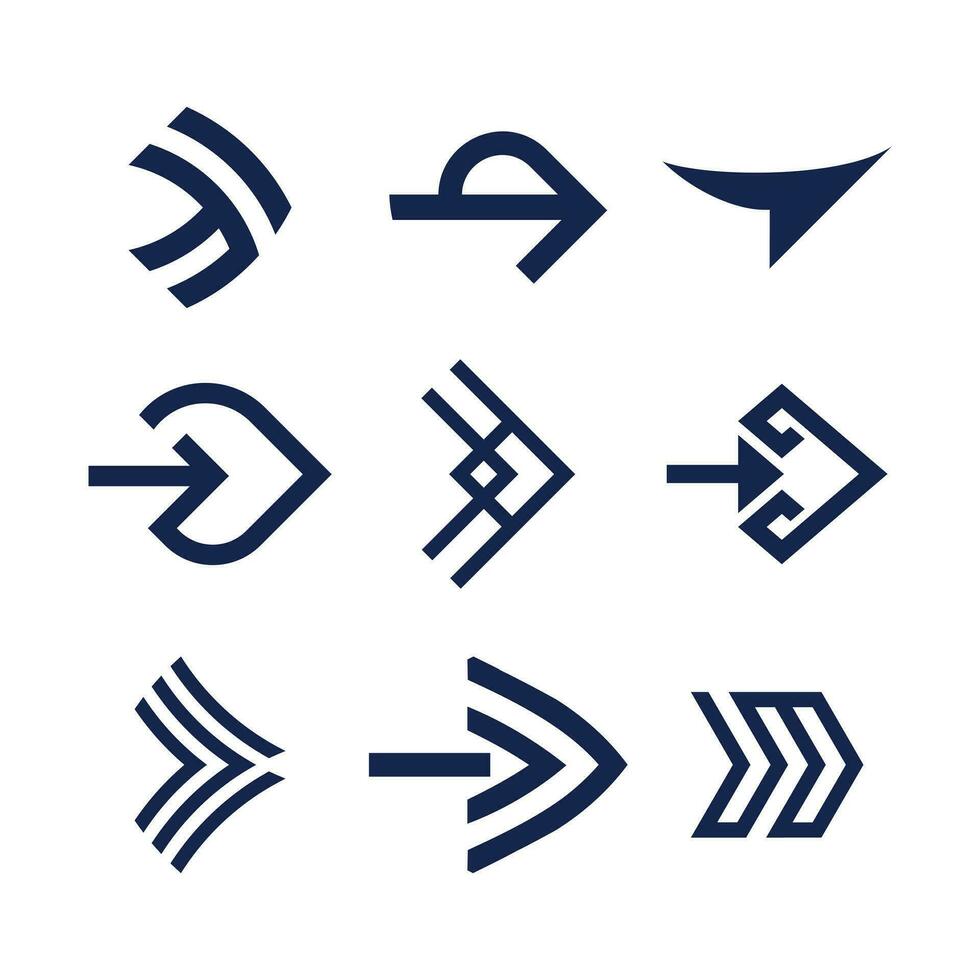 Set of arrow design element icon vector with creative unique concept ...