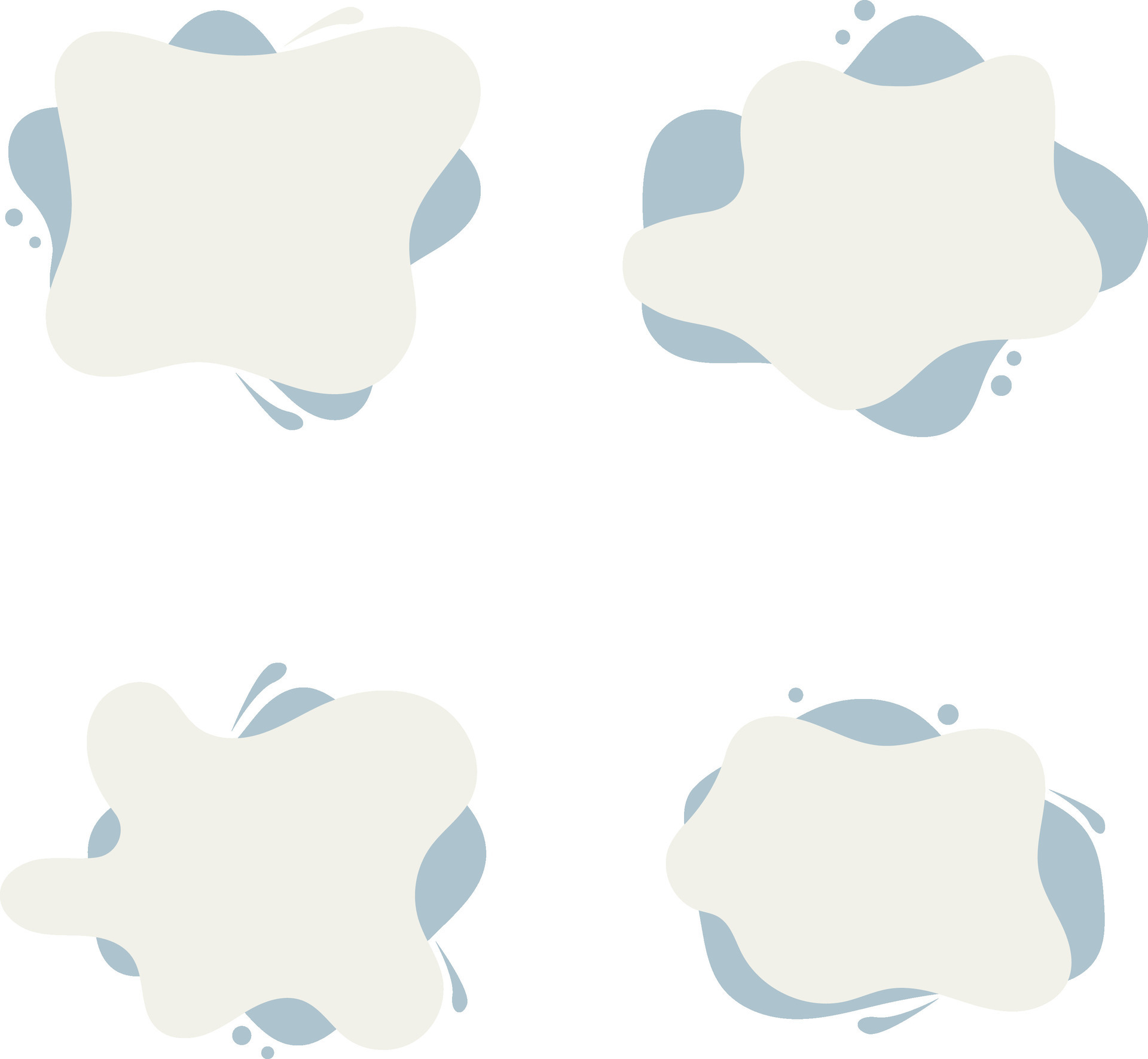 Blob Text Box With Liquid Splash Design. Vector Illustration Set ...