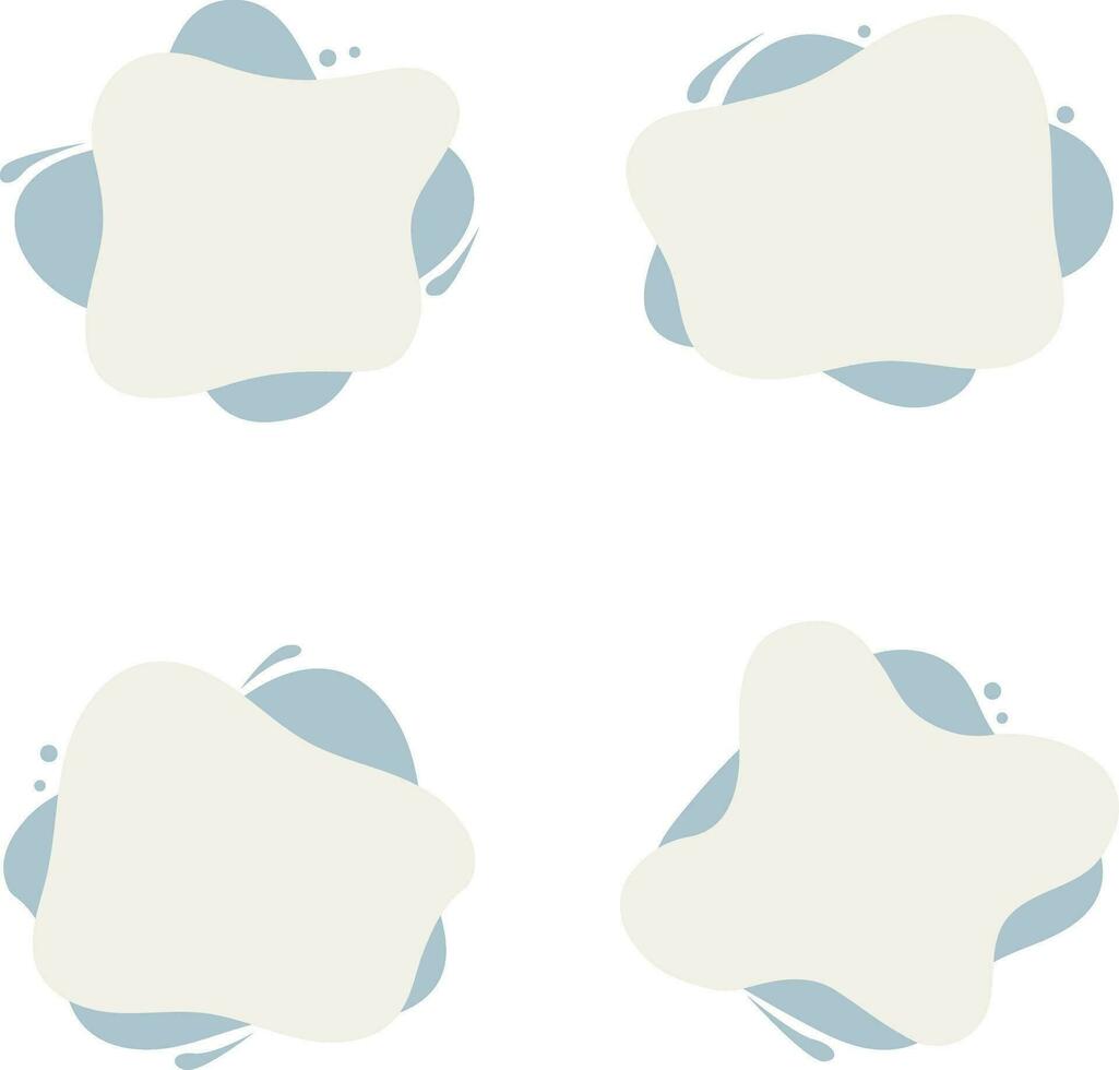 Blob Text Box With Liquid Splash Design. Vector Illustration Set ...