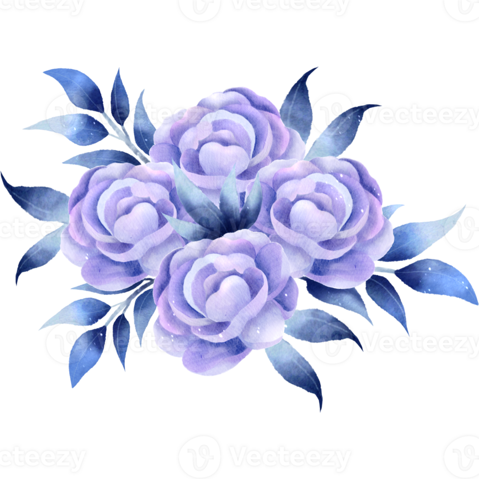 Watercolor Blue Flowers Bouquet 32499070 Png