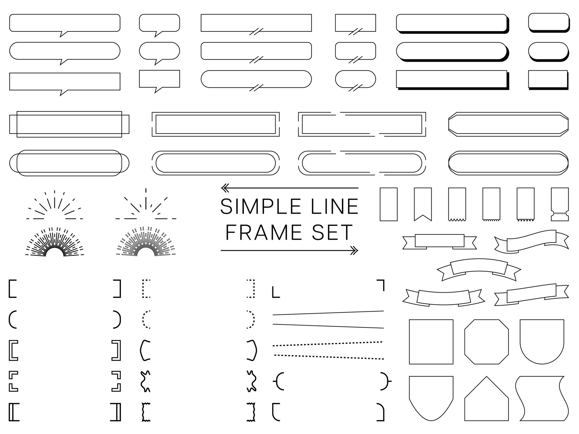 Set of simple frames, Frame Speech bubble, Title Decoration, Decoration ...