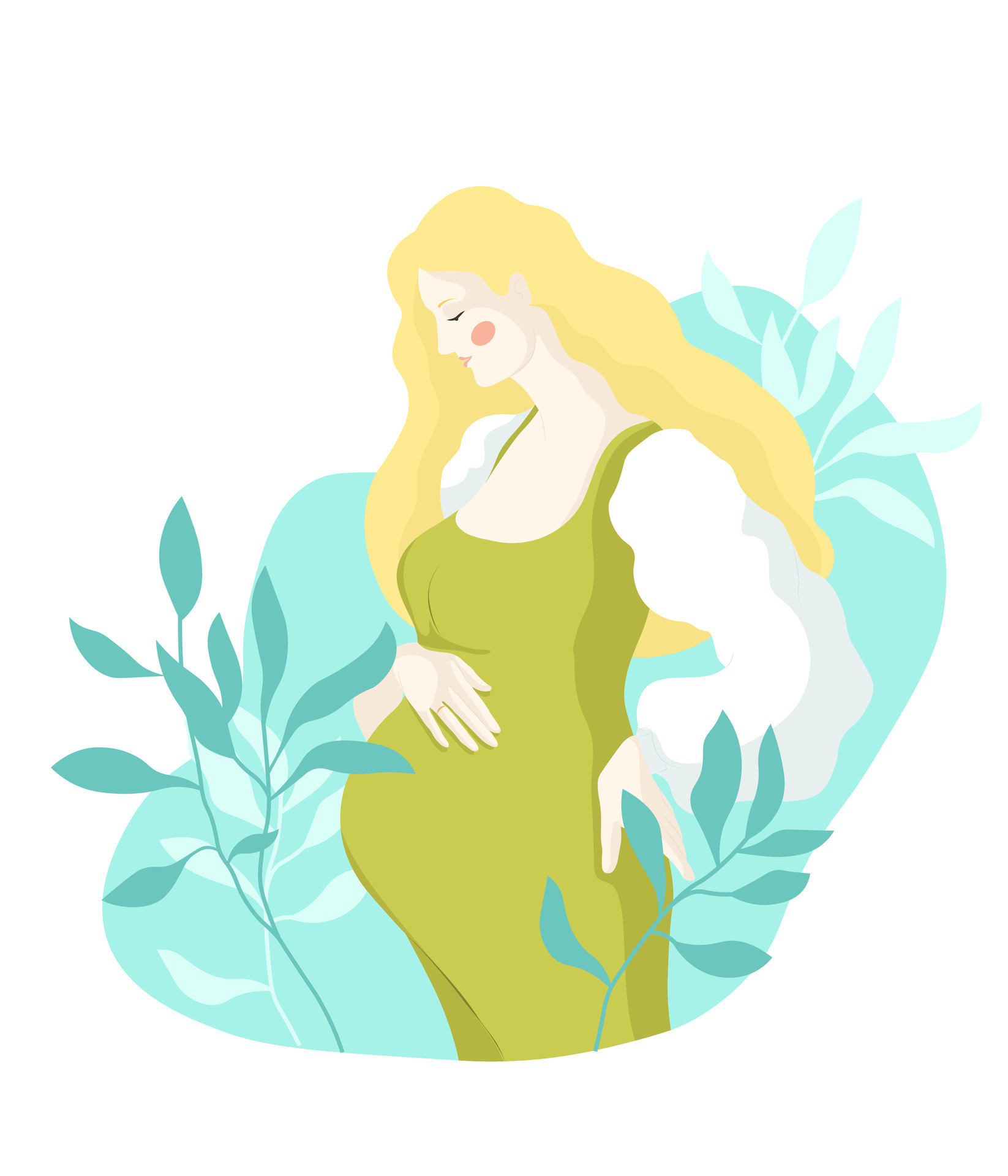 Pregnant Woman Flat Vector Illustration 32502955 Vector Art At Vecteezy