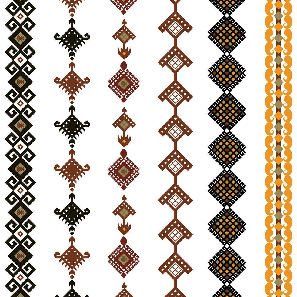 A set of different pattern border designs on a white background ...
