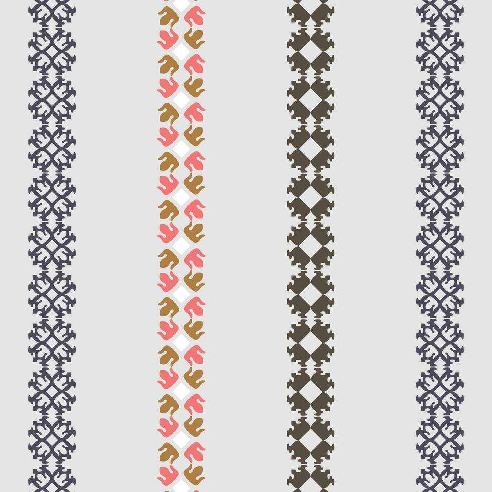 A vibrant and colorful striped pattern borders with various shapes and ...