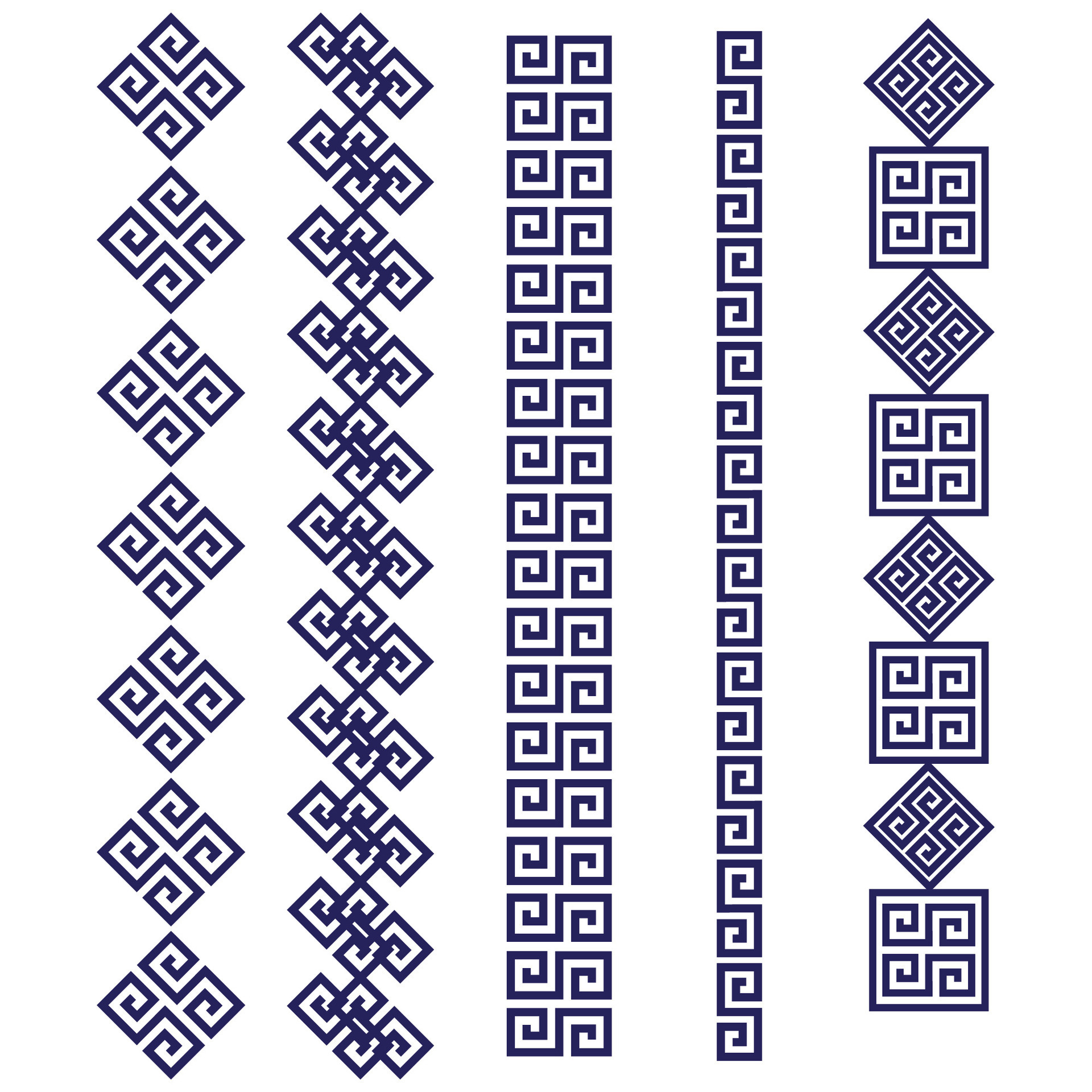 A set of four blue coloured geometric border patterns 32503435 Vector ...