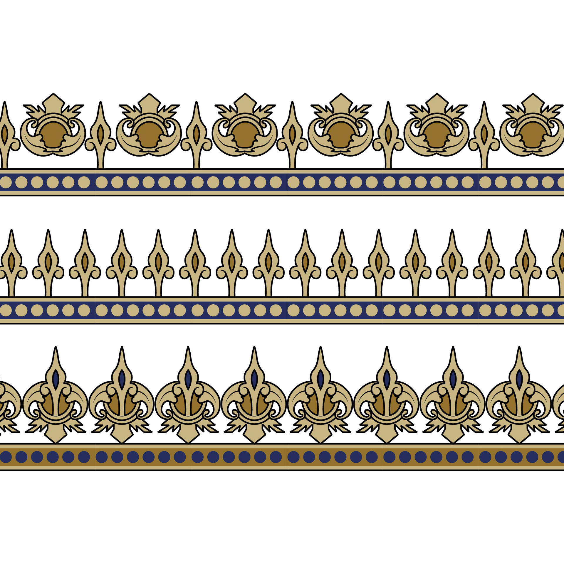 A set of three abstract border patterns 32503569 Vector Art at Vecteezy