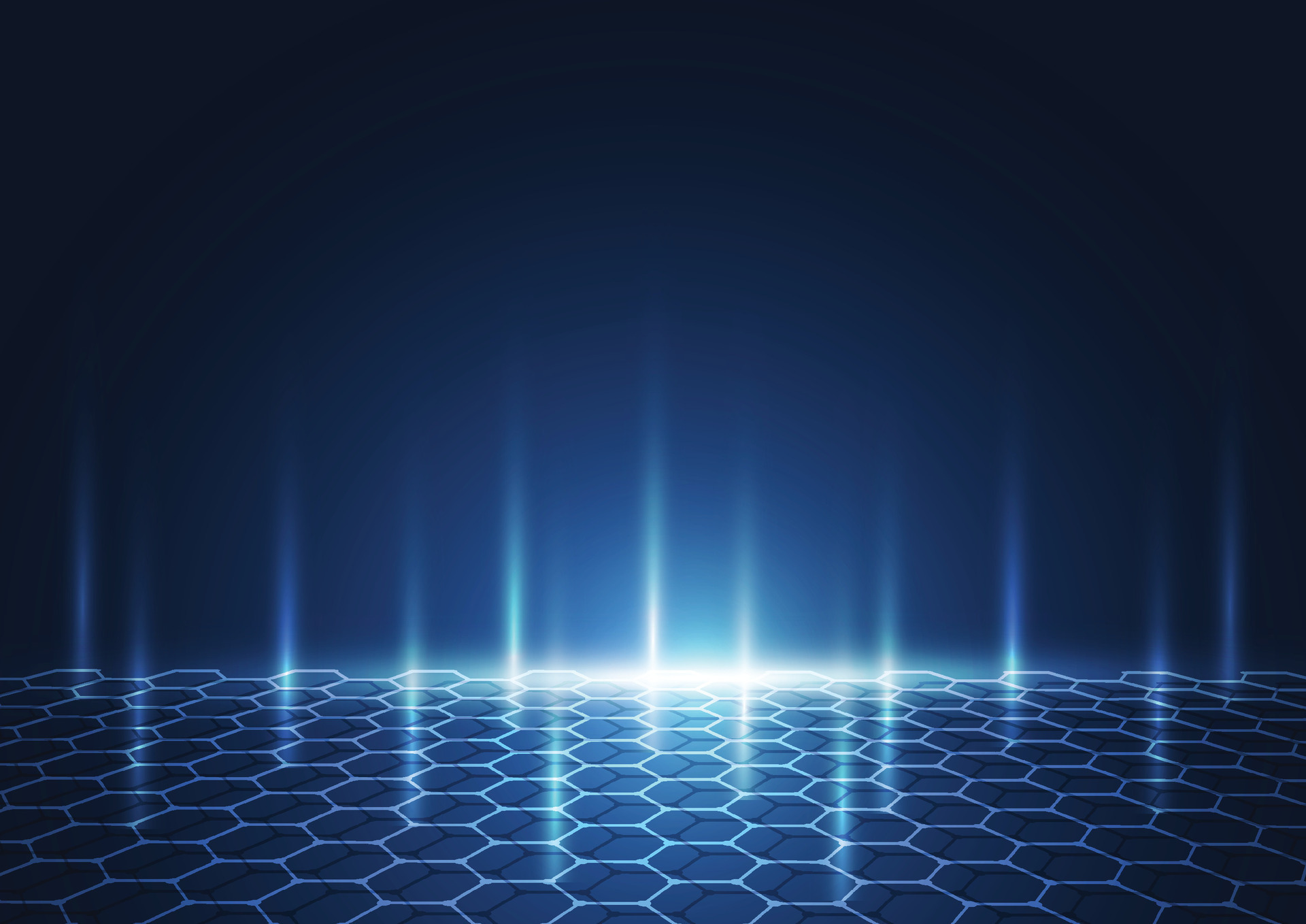 Abstract Technology Blue Hexagons Pattern Background For Network Connection Concept With Mesh