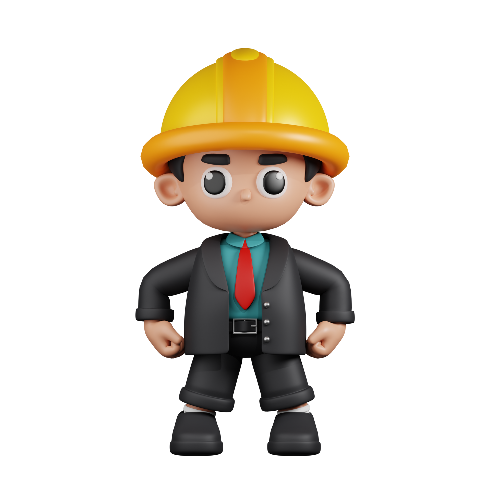 3d Character Engineer Hero Stance Pose 3d Render Isolated On