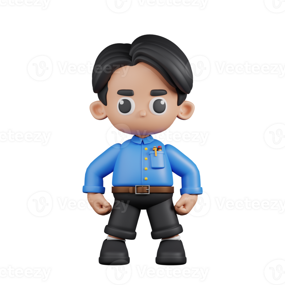 3d Character Teacher Hero Stance Pose 3d Render Isolated On
