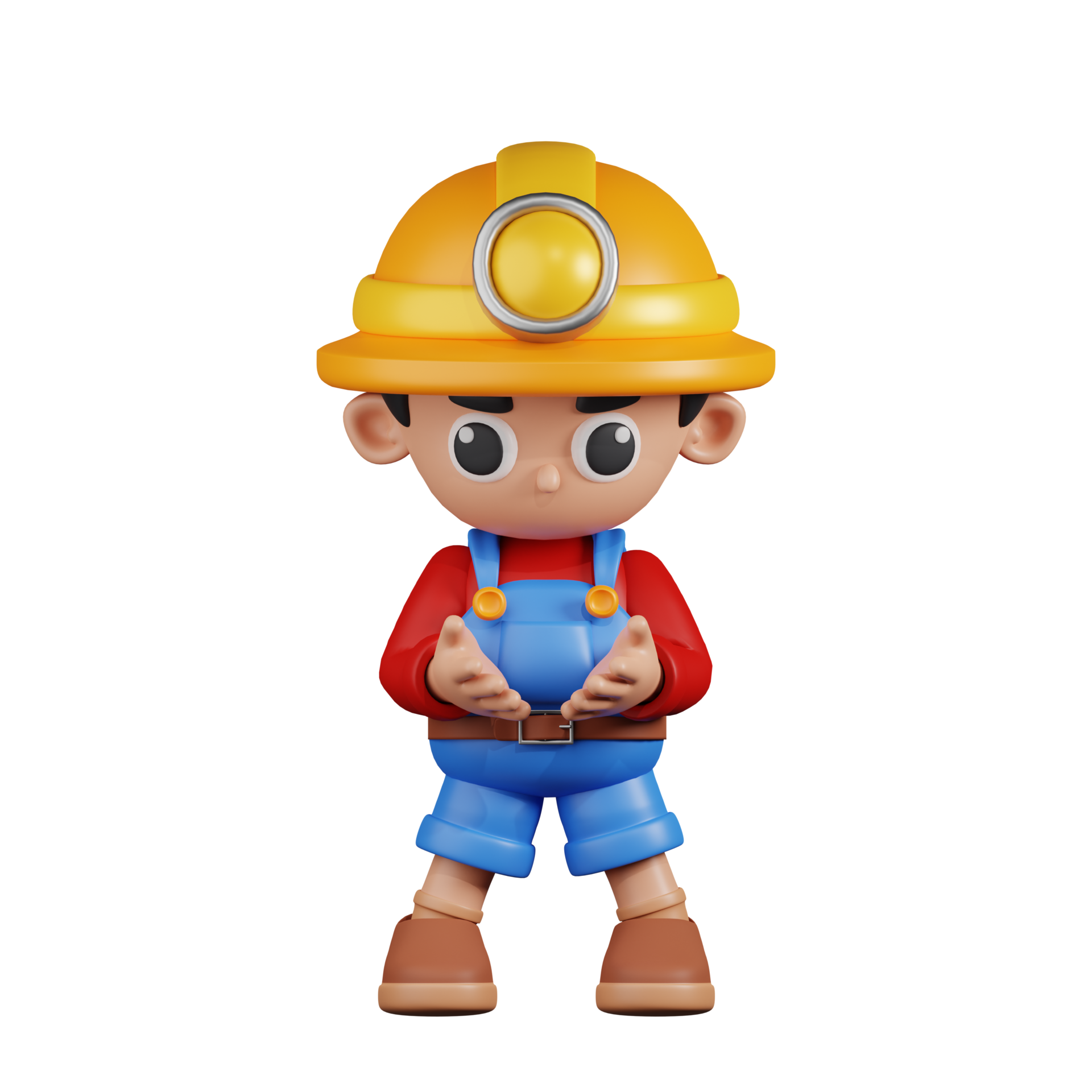 3d personaje minero participación alguna cosa pose. 3d hacer aislado en transparente fondo ...