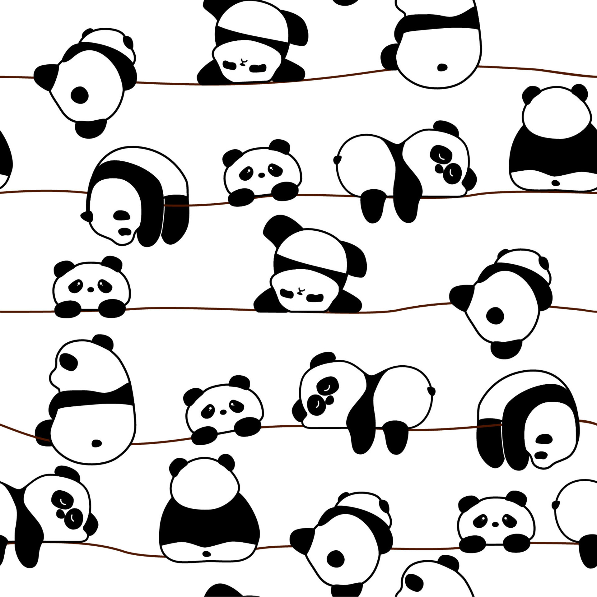 seamless pandas line pattern vector 32507311 Vector Art at Vecteezy