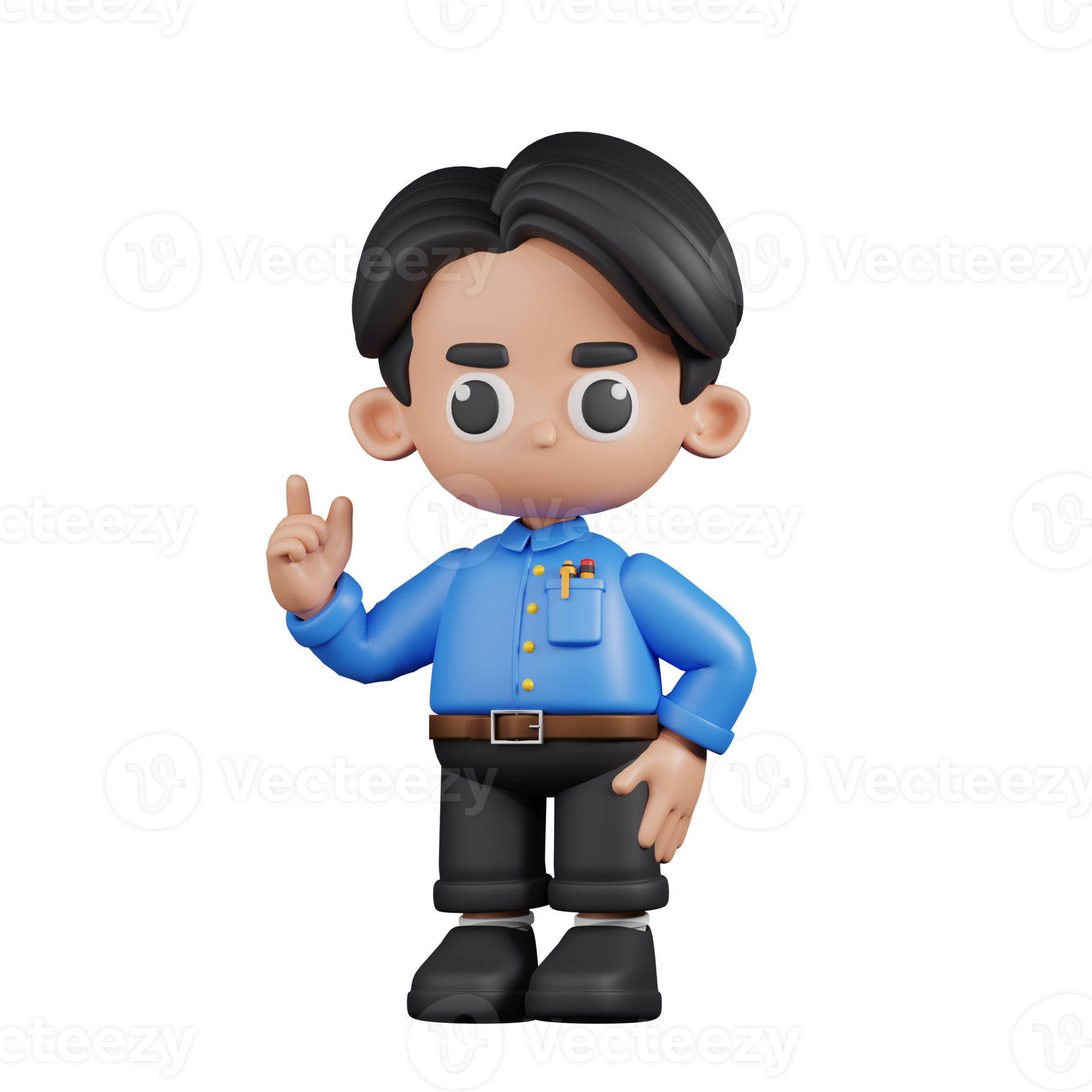 3d Character Teacher Giving Advise Pose 3d Render Isolated On