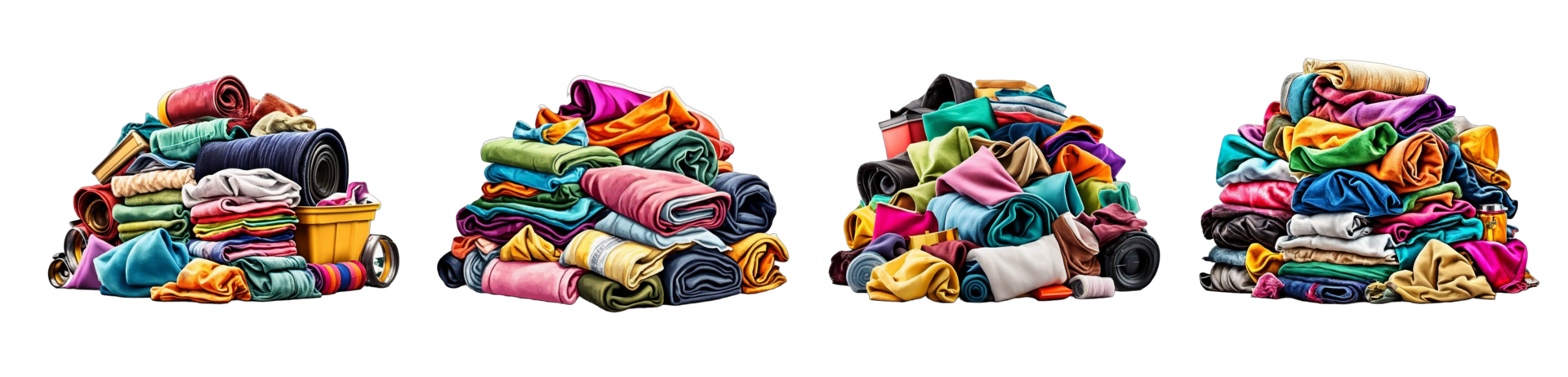 The pile of clothes isolated on transparent background AI Generative ... The pile of clothes isolated on transparent background AI Generative ...