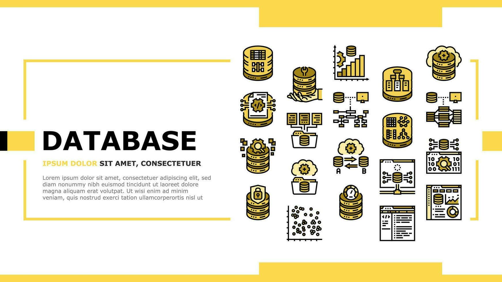 database administrator server landing header vector 32515805 Vector Art ...