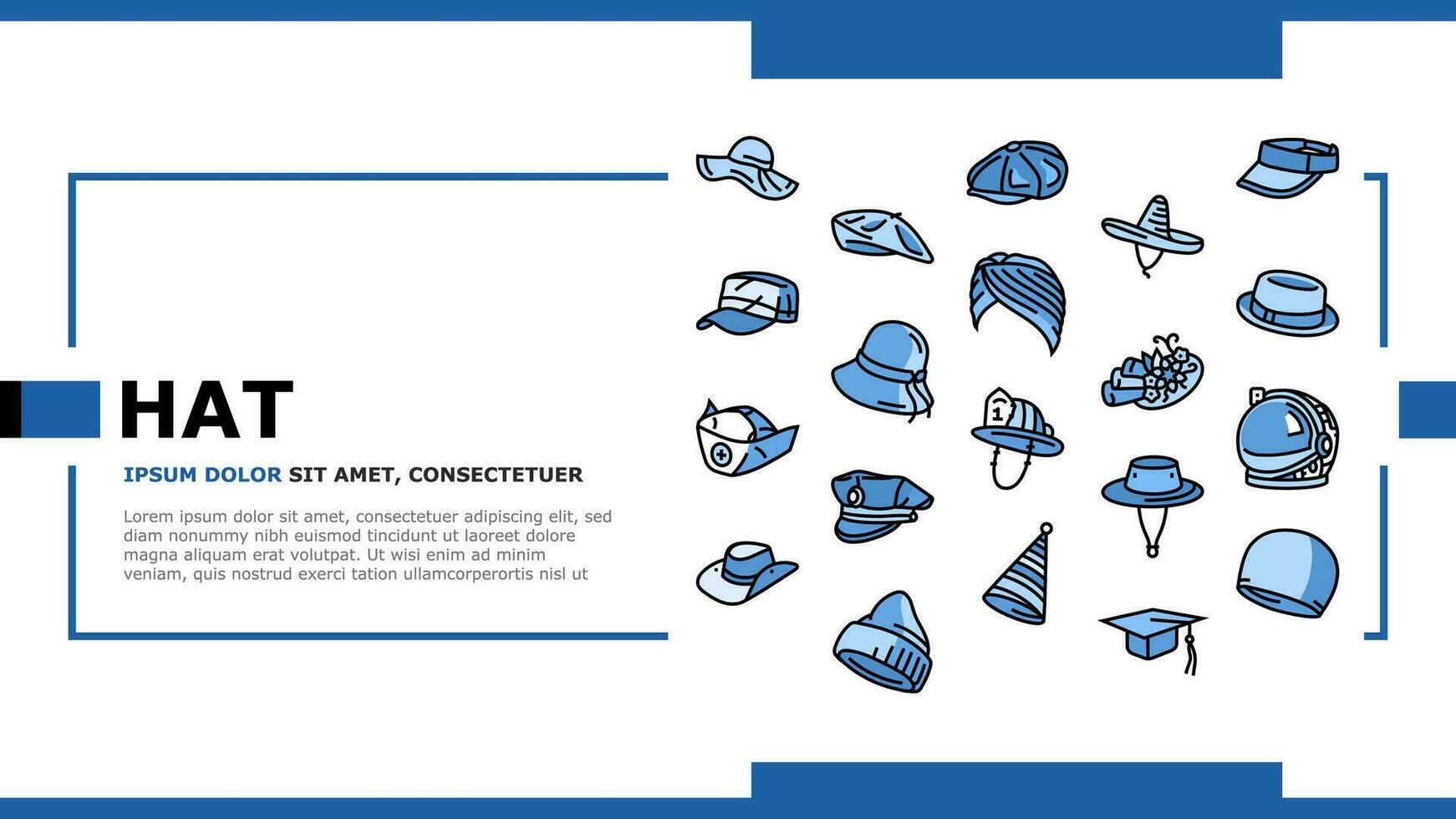Hat Cap Female Fashion Landing Header Vector 32515819 Vector Art At