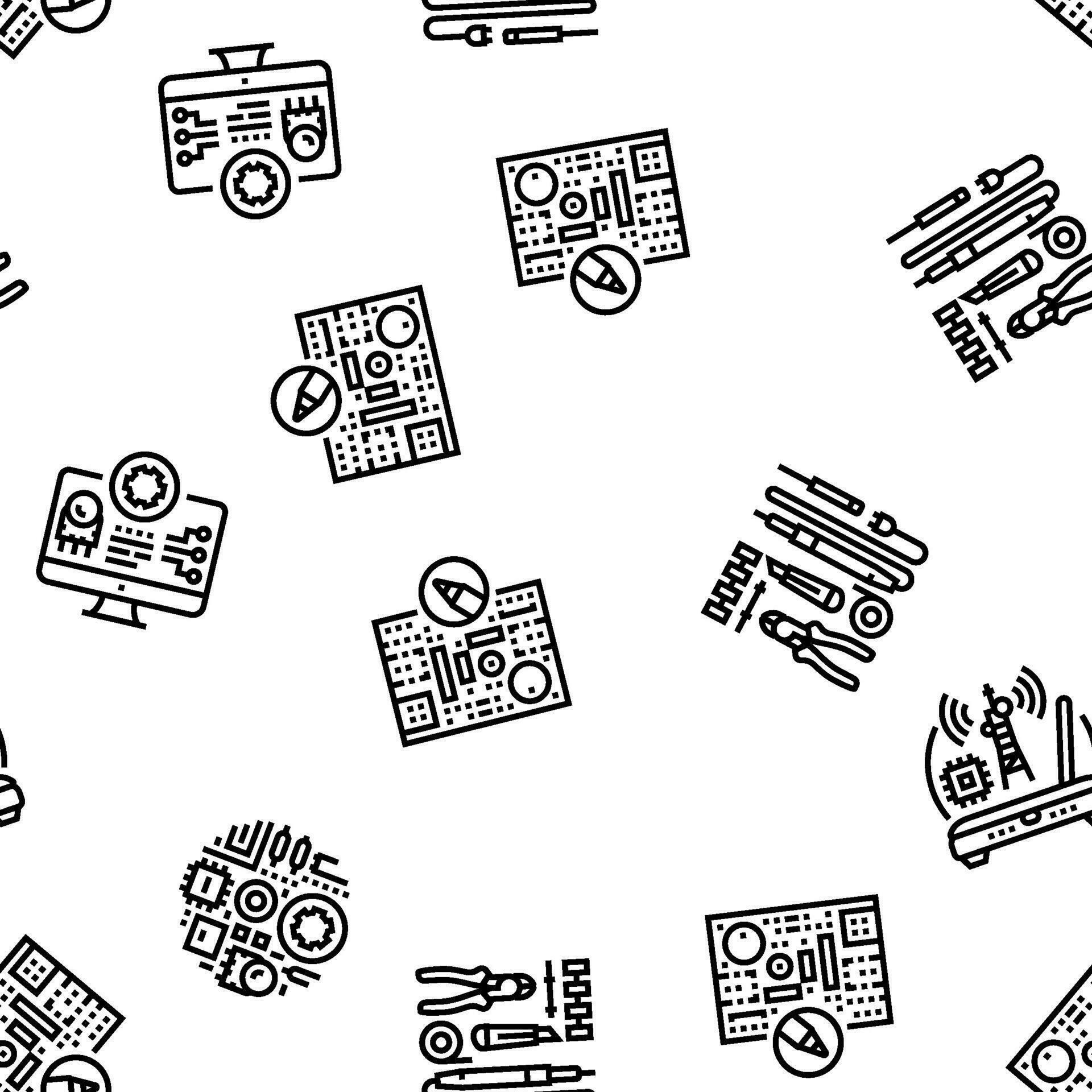 electronics technician technology seamless pattern vector 32516147 ...