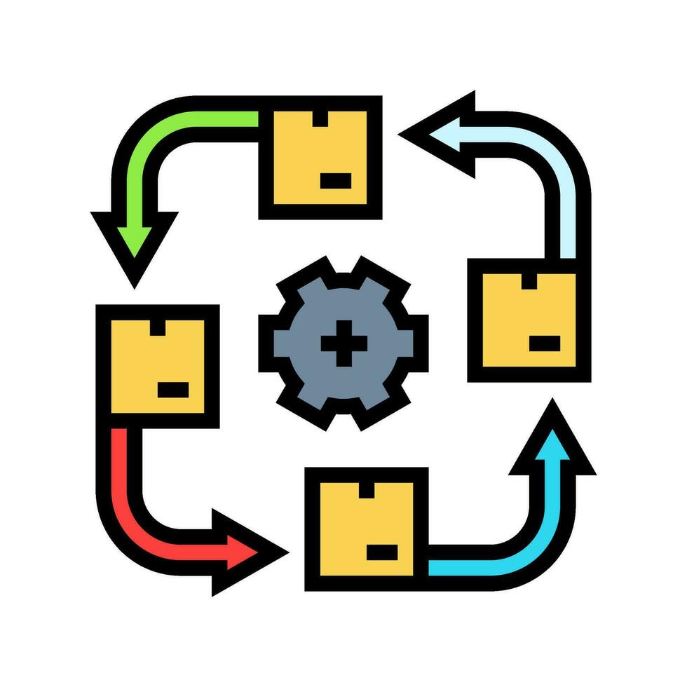 Stock Rotation Logistic Manager Color Icon Vector Illustration 32516571
