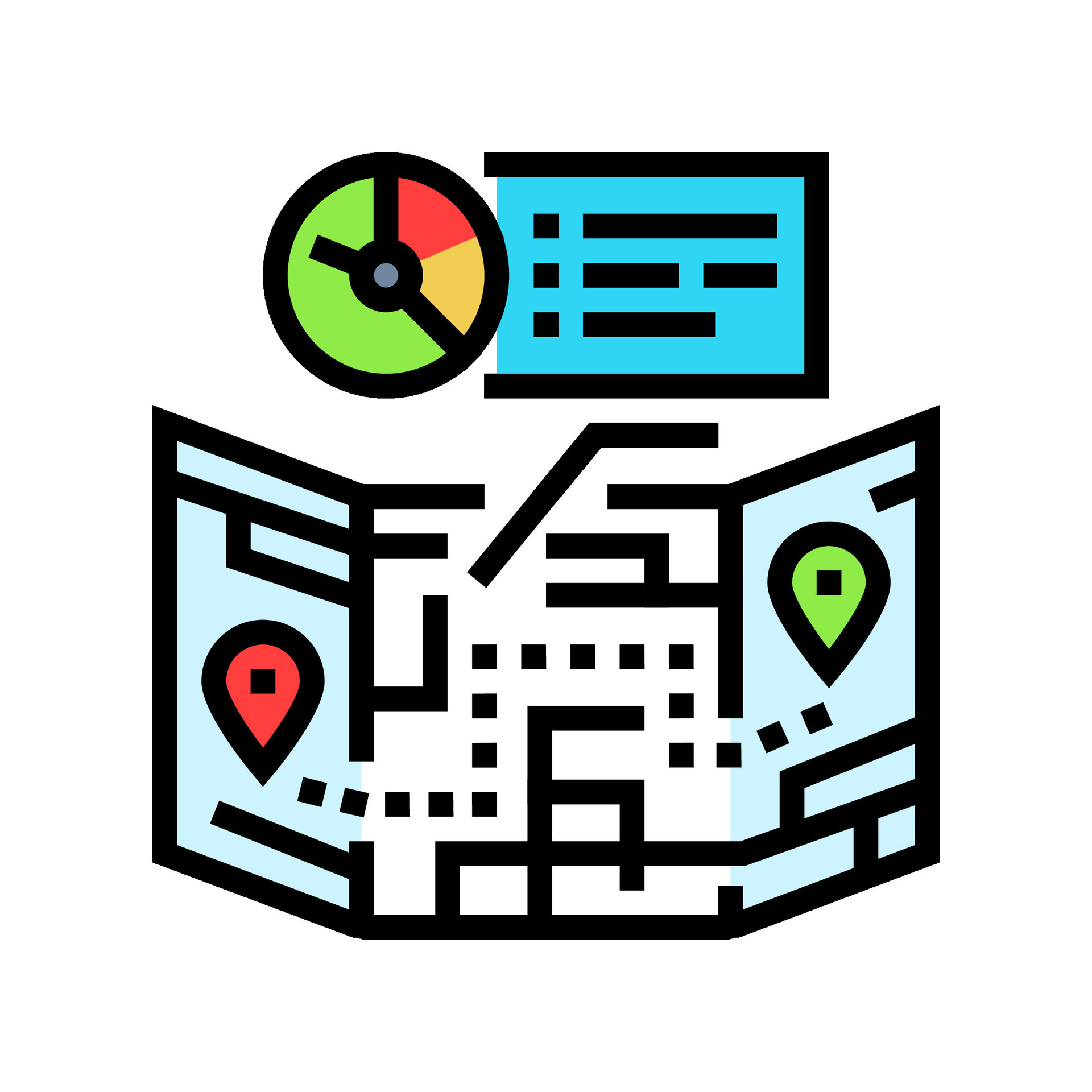 route optimization logistic manager color icon vector illustration ...