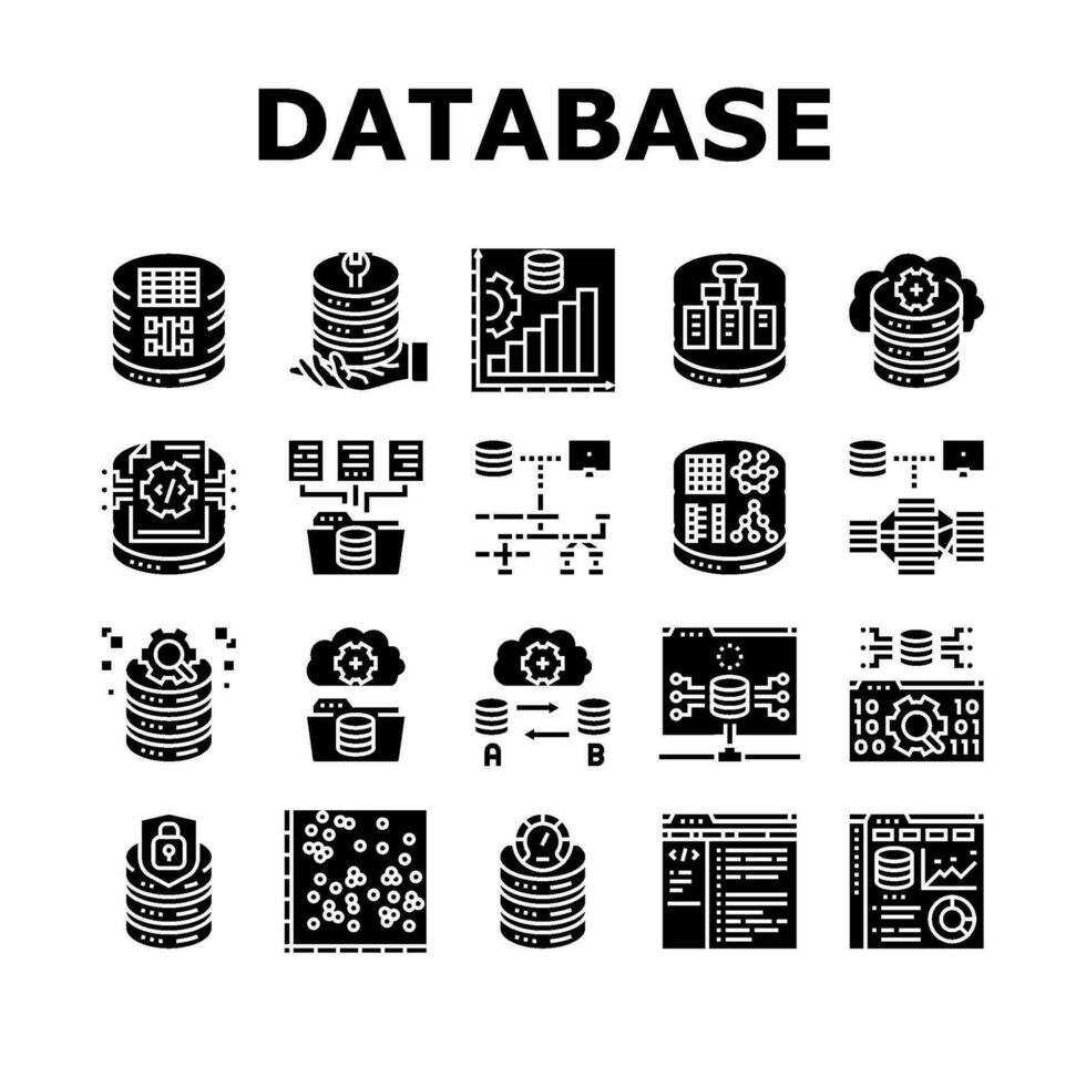 Database Administrator Server Icons Set Vector 32517461 Vector Art At