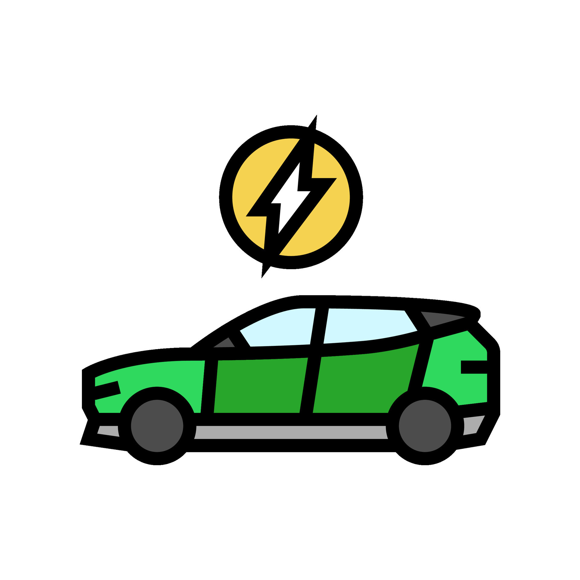 Electric Vehicle Color Icon Vector Illustration 32517553 Vector Art At Vecteezy
