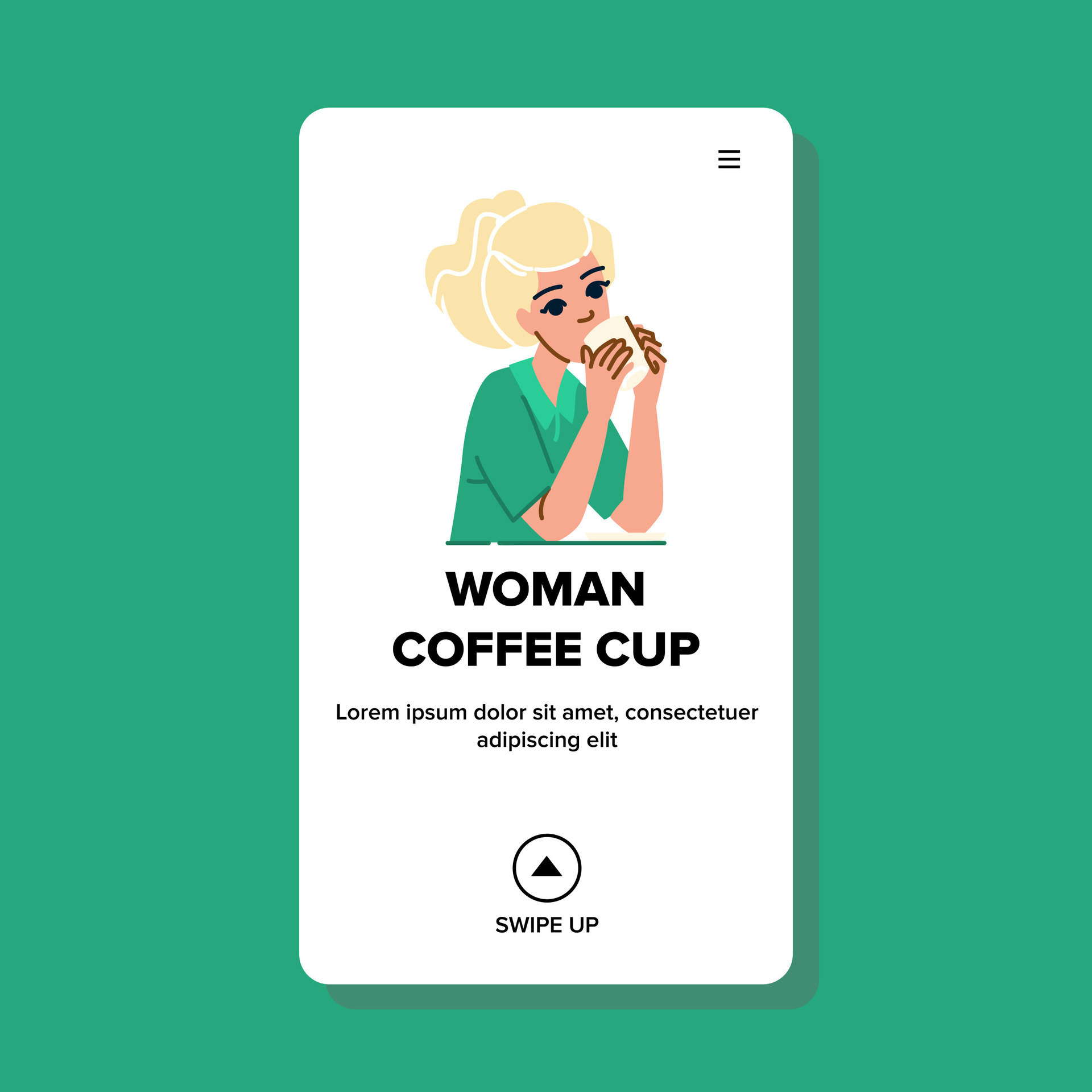 Girl Woman Coffee Cup Vector 32518673 Vector Art At Vecteezy