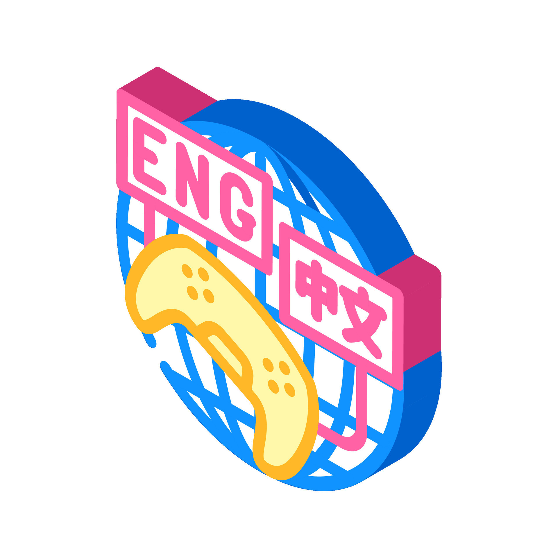 localization game development isometric icon vector illustration ... localization game development isometric icon vector illustration ...