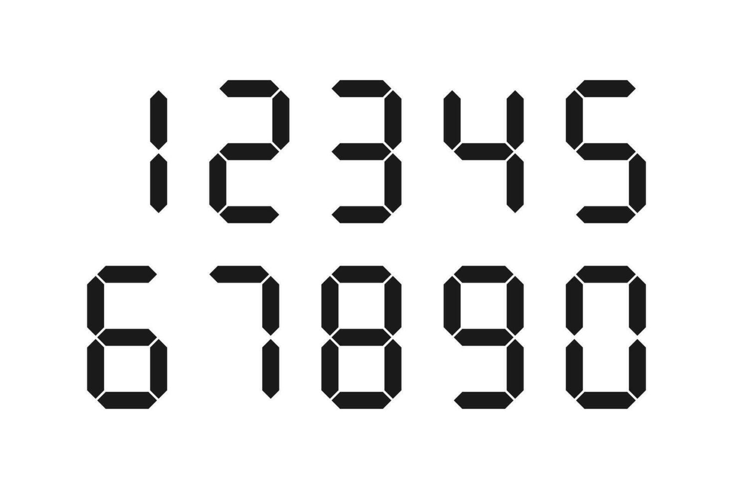 Digital Number Vector Set 32535511 Vector Art At Vecteezy