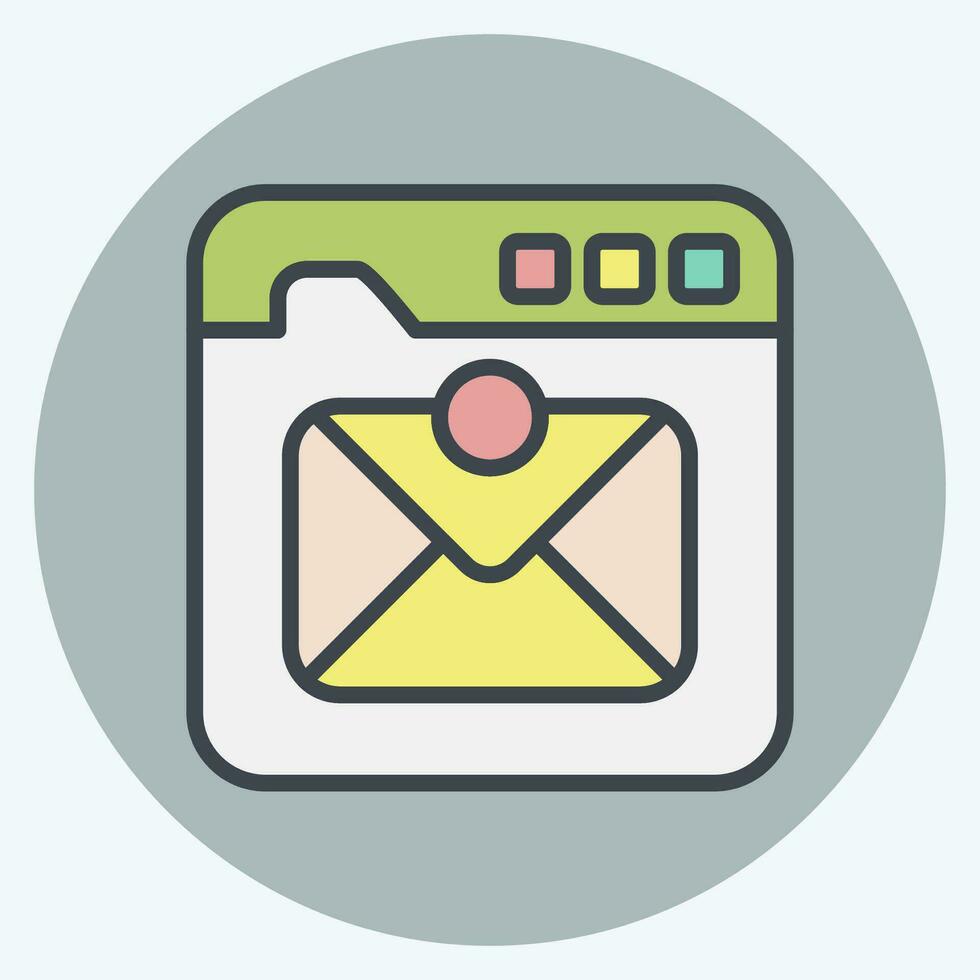 Icon Inbox Mail. related to Communication symbol. color mate style ... Icon Inbox Mail. related to Communication symbol. color mate style ...