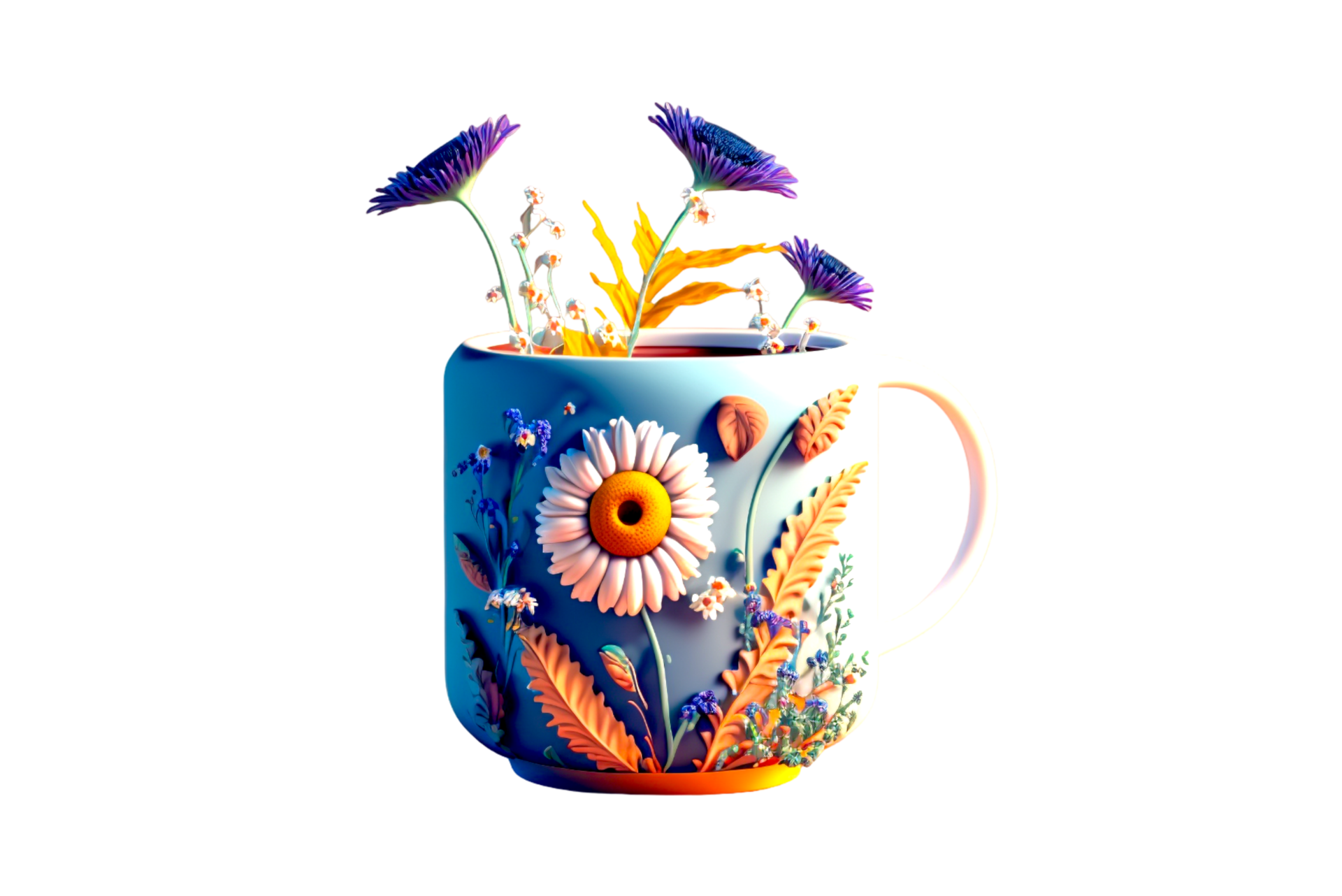 3d illustration dishes with leaves ai generated 32541699 PNG