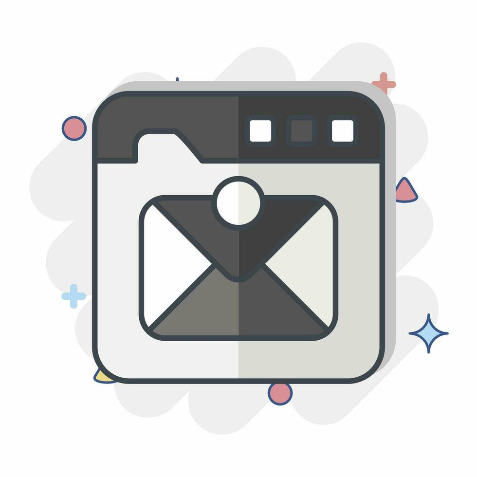 Icon Inbox Mail. related to Communication symbol. comic style. simple ... Icon Inbox Mail. related to Communication symbol. comic style. simple ...