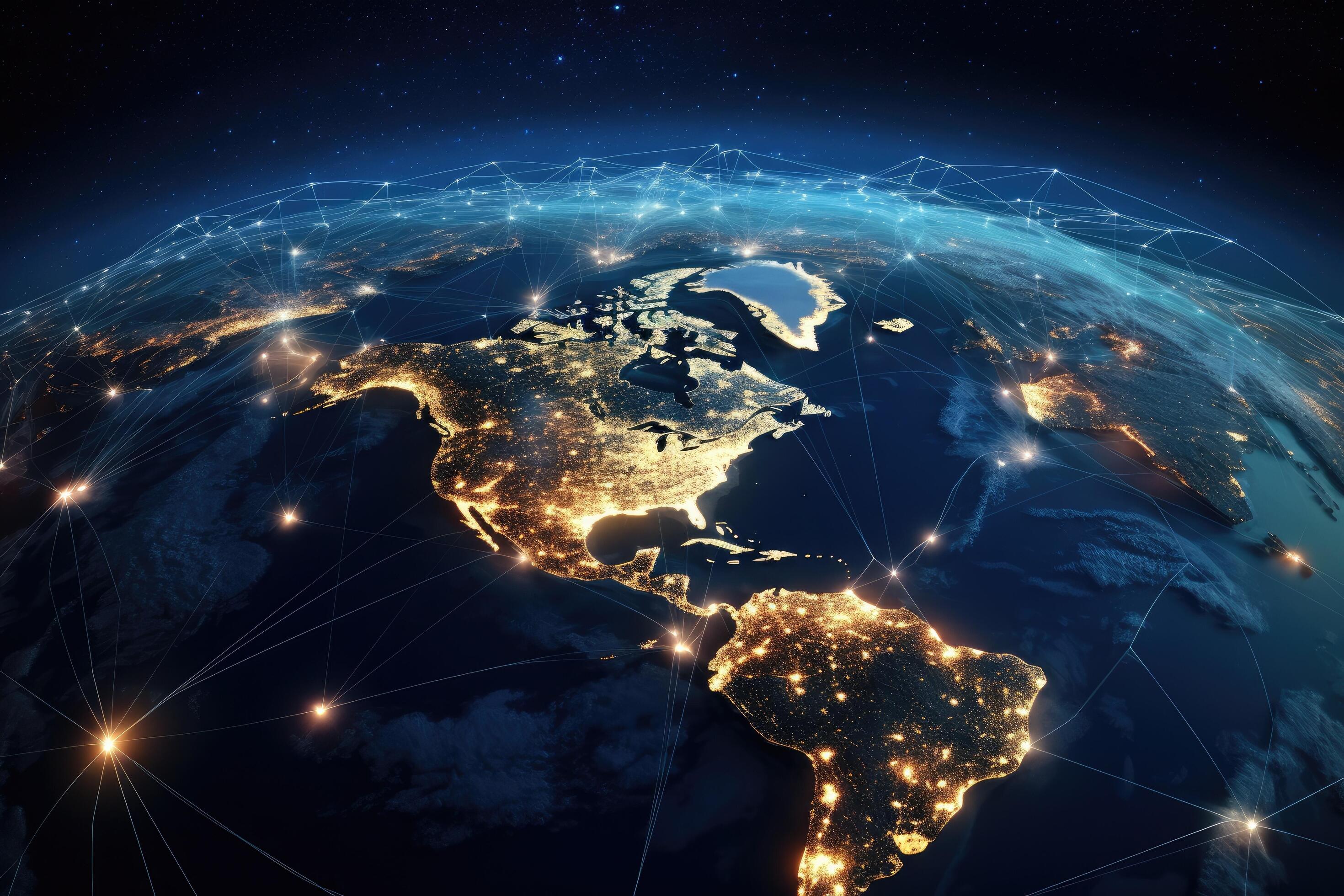 Global network connections over the world. 3D illustration. Elements of this image furnished by ...