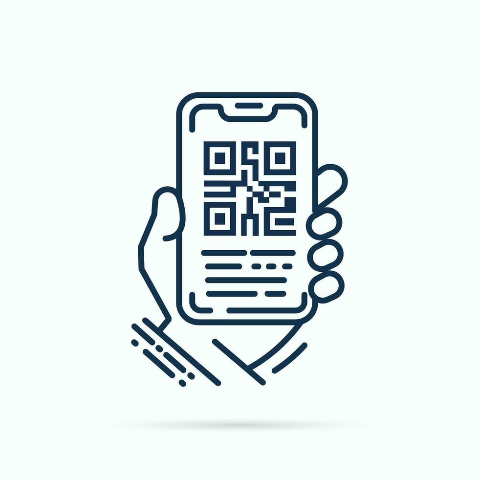 Qr Code Smartphone Scanner Linear Icon Matrix Barcode Scanning Mobile