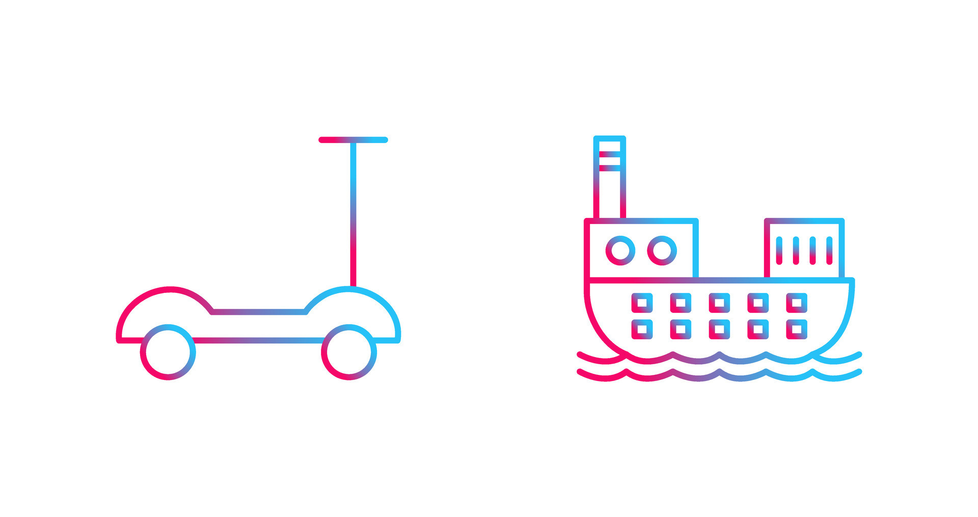 Scootie and Cargo Ship Icon 32552229 Vector Art at Vecteezy