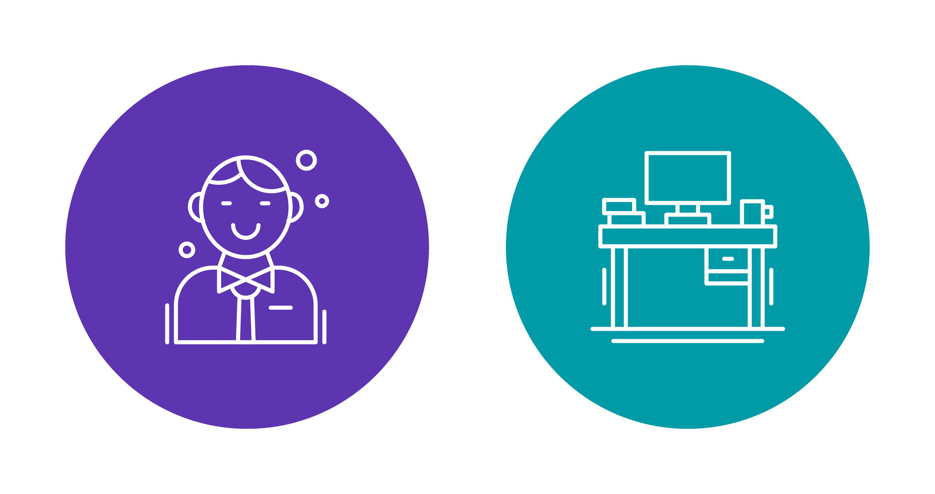 Employee and Desk Icon 32612435 Vector Art at Vecteezy