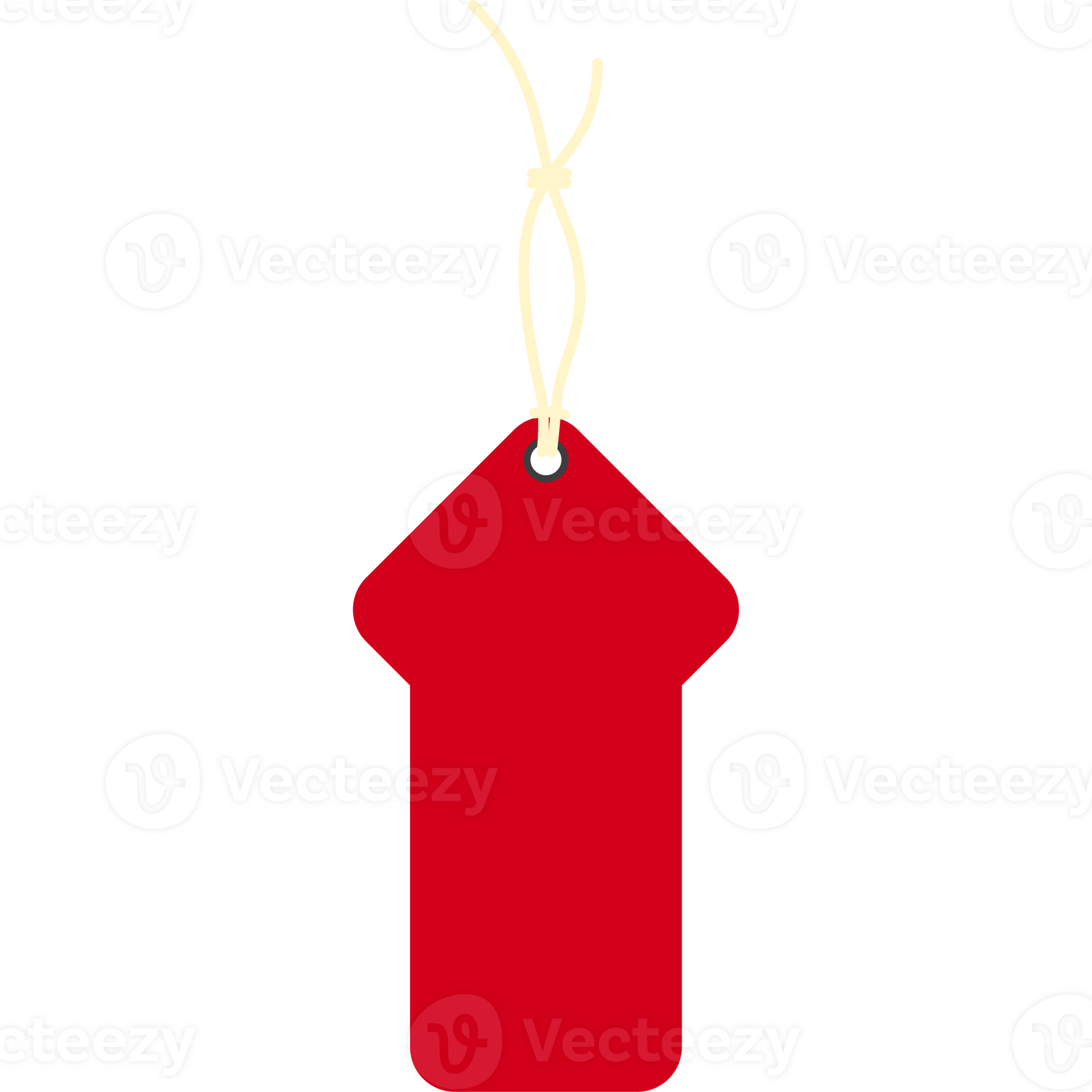 Isolated Empty Red Price Tag Hanging Label PNG 32621150 PNG