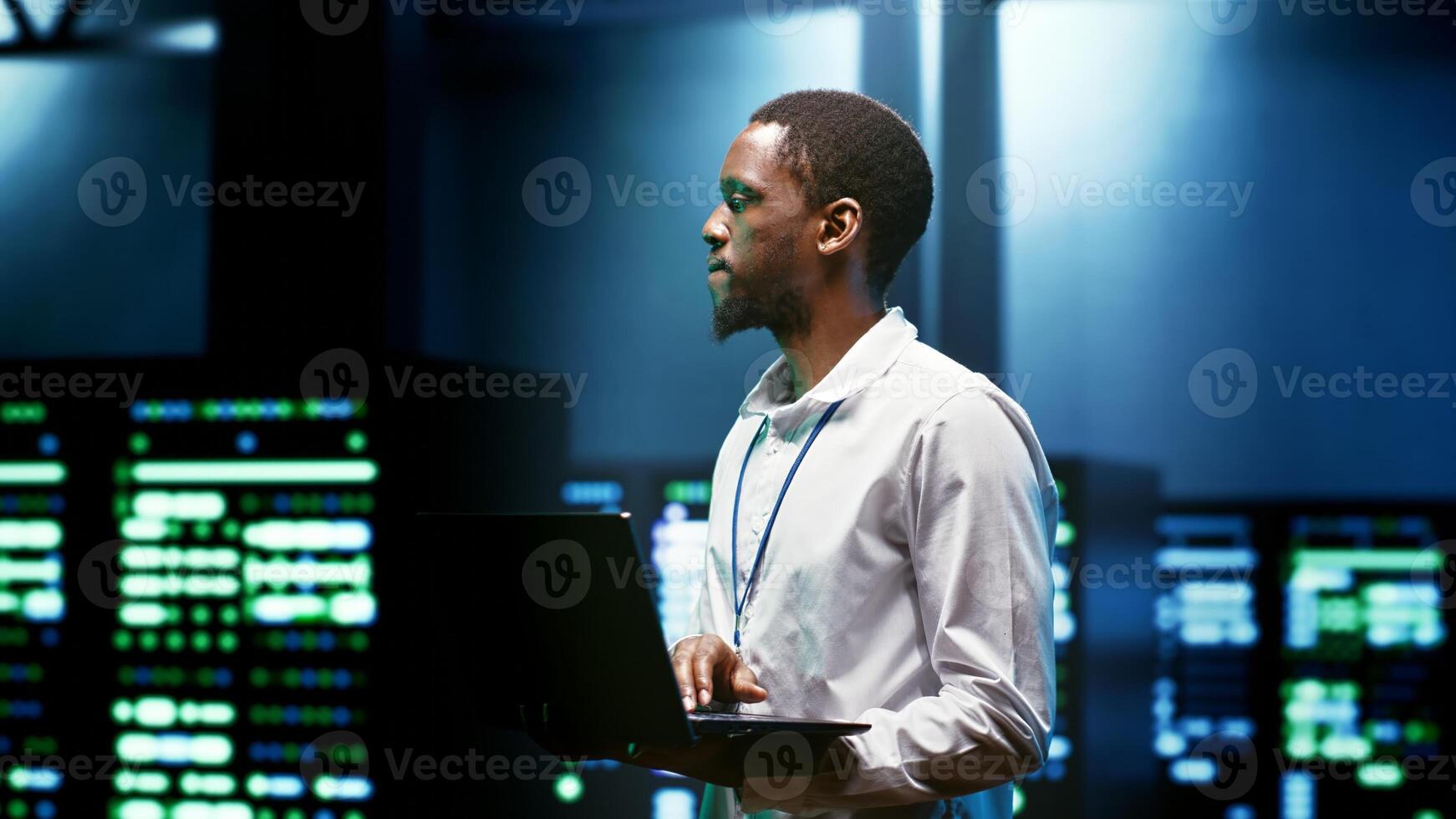 It Programmer Setting Up High Tech Facility Advanced Firewalls Intrusion Detection Systems And