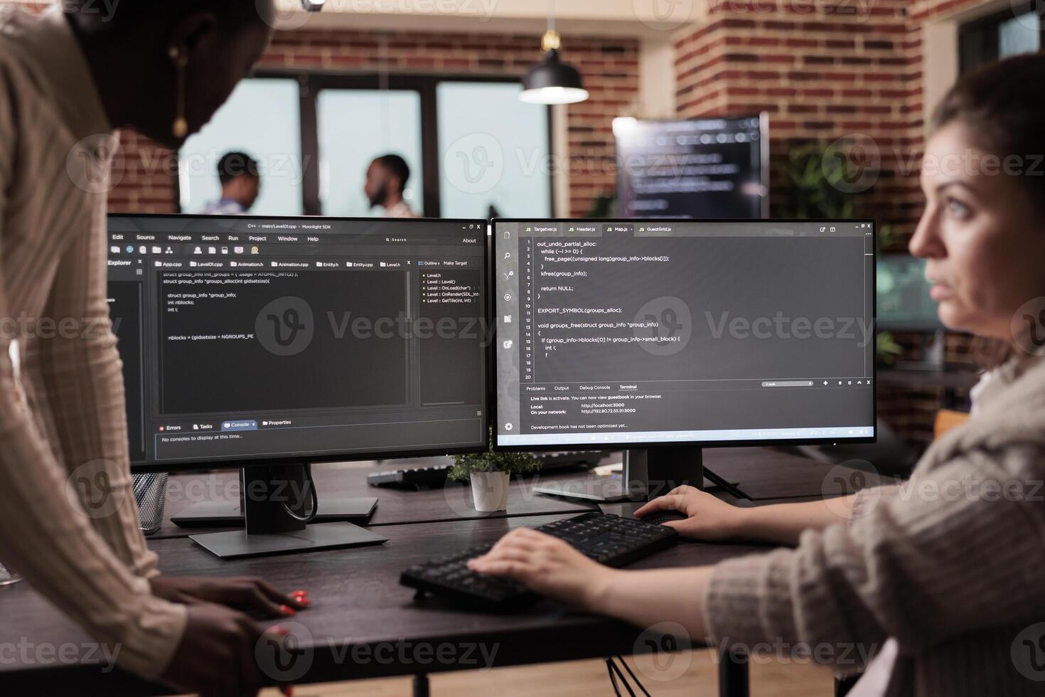 Diverse Programming Engineers Developing Html Code And Cloud Computing In It Development Agency