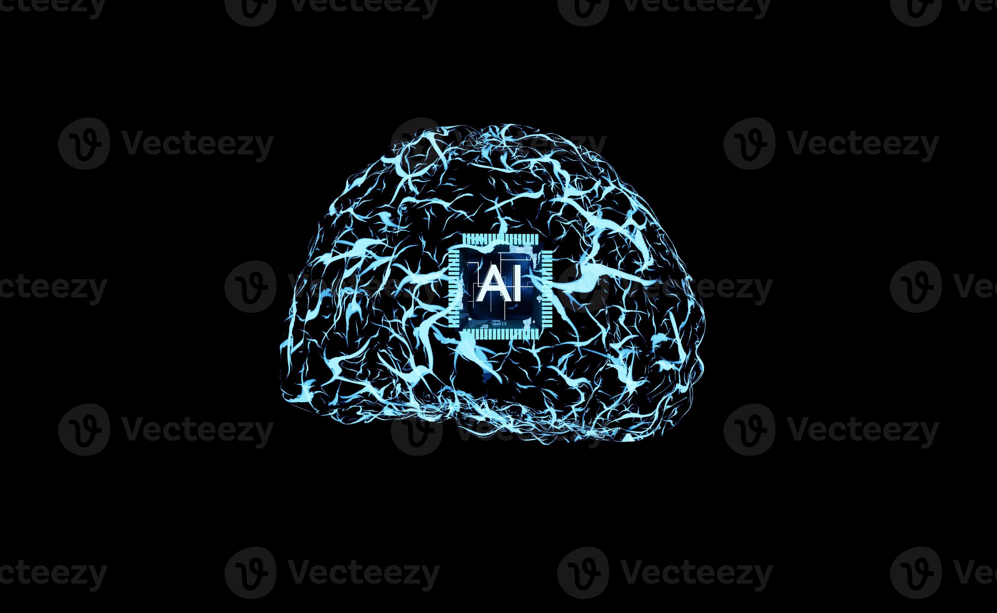 Visualization of artificial neurons organized into multiple neural network brain layers, 3d ...