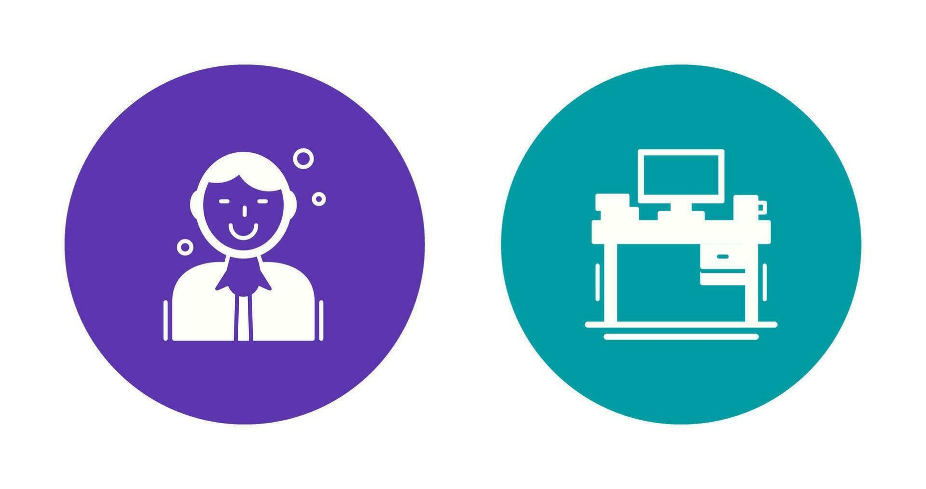 Employee and Desk Icon 32644003 Vector Art at Vecteezy