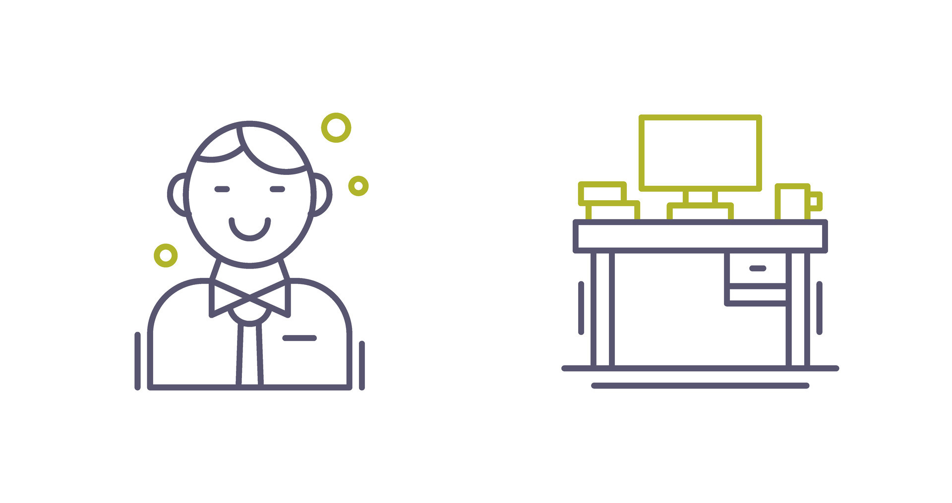 Employee and Desk Icon 32657891 Vector Art at Vecteezy