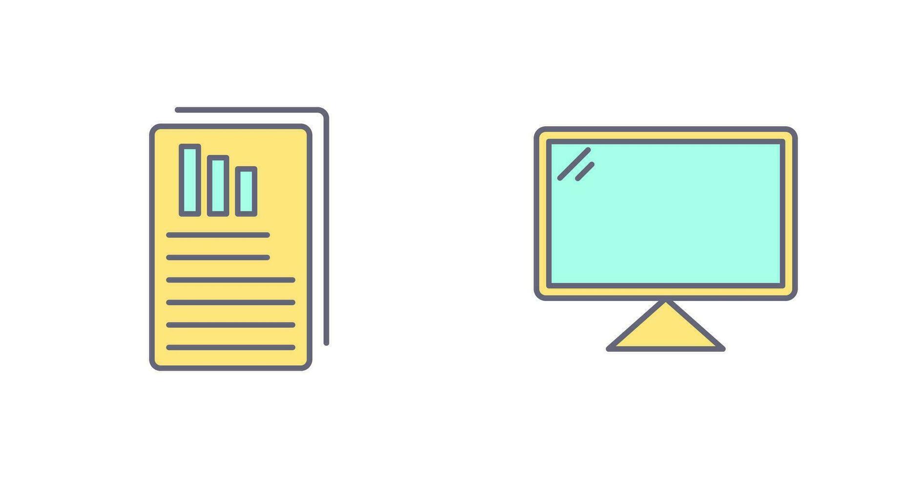 Reports and Computer Icon 32660173 Vector Art at Vecteezy