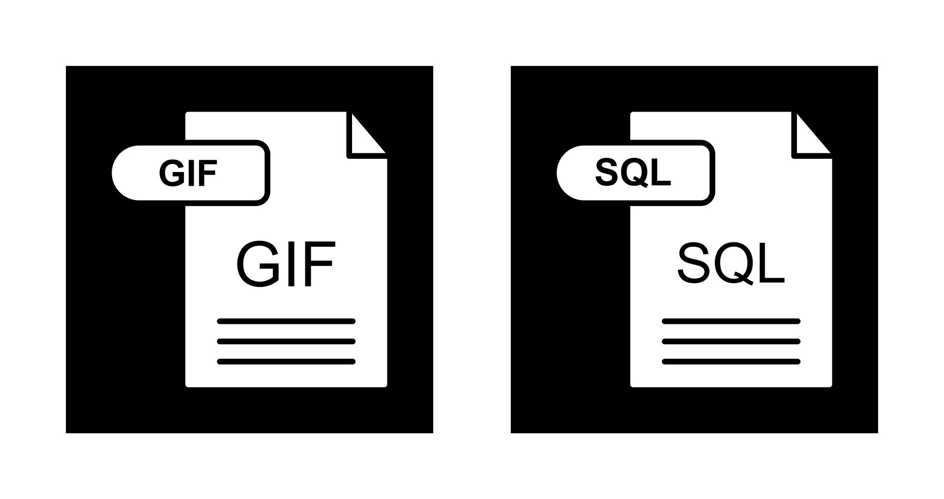 GIF and SQL Icon 32664047 Vector Art at Vecteezy