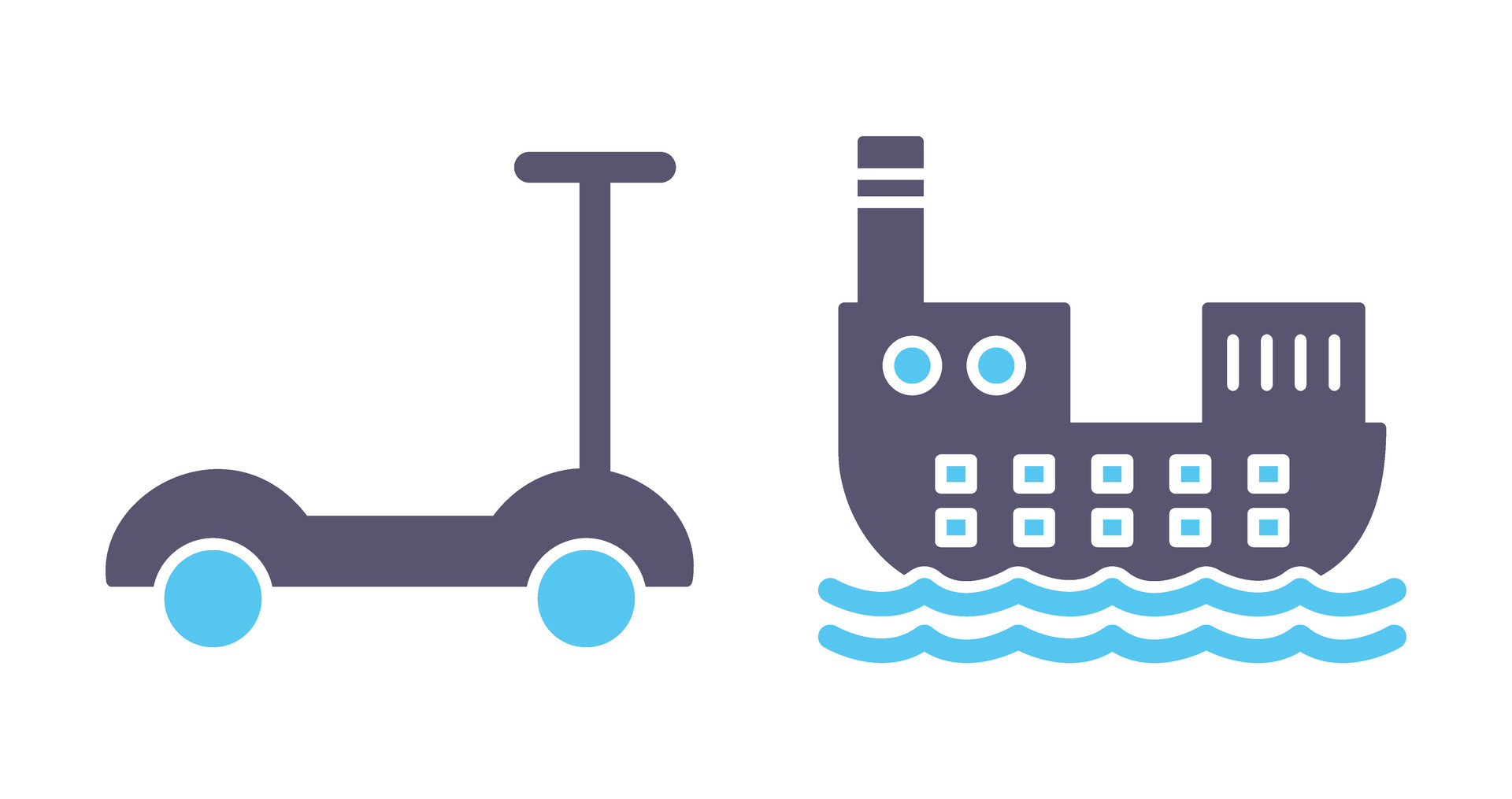 Scootie and Cargo Ship Icon 32666672 Vector Art at Vecteezy