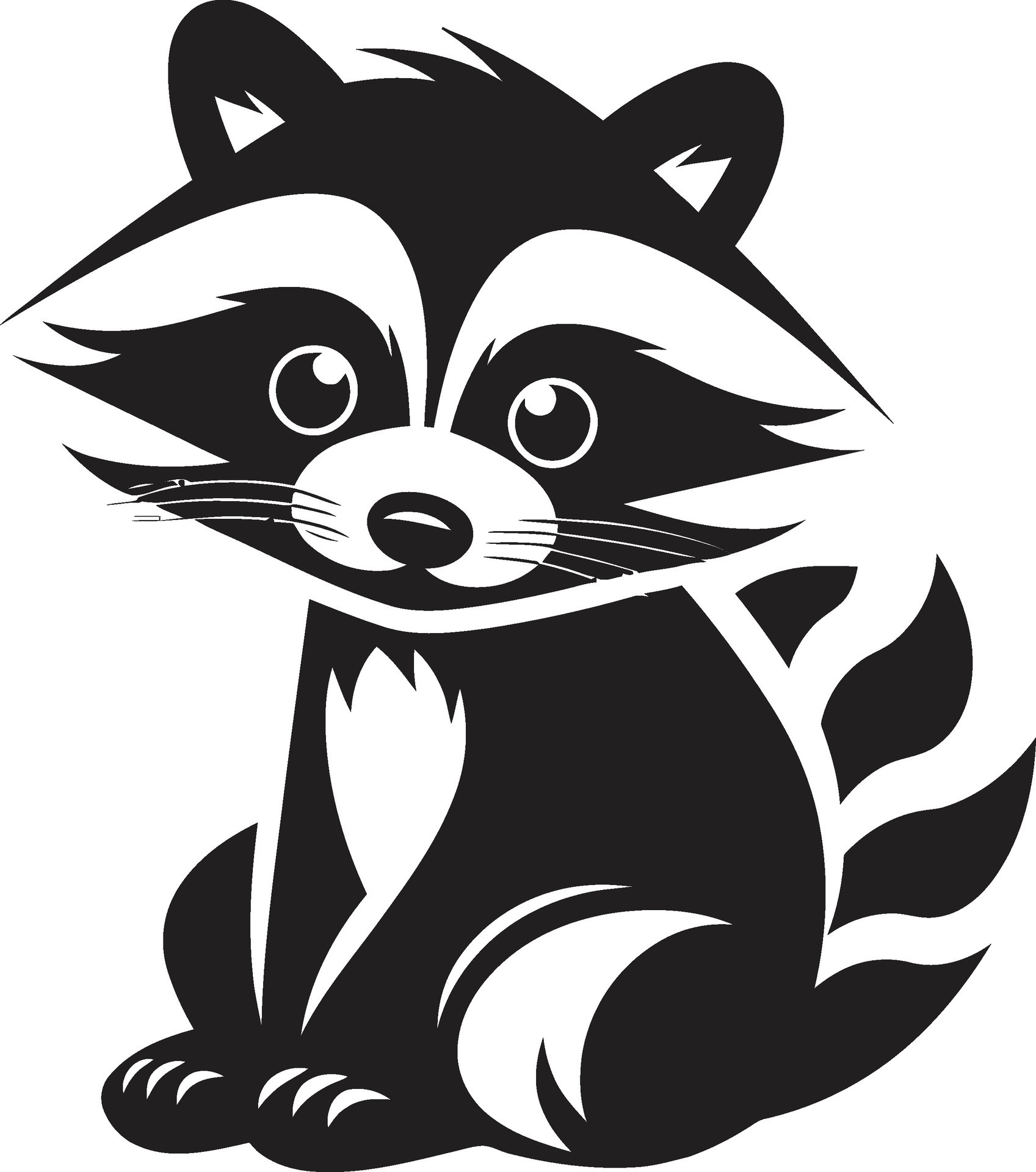 Graceful Raccoon Emblematic Symbol Abstract Black Masked Bandit Graphic ... Graceful Raccoon Emblematic Symbol Abstract Black Masked Bandit Graphic ...