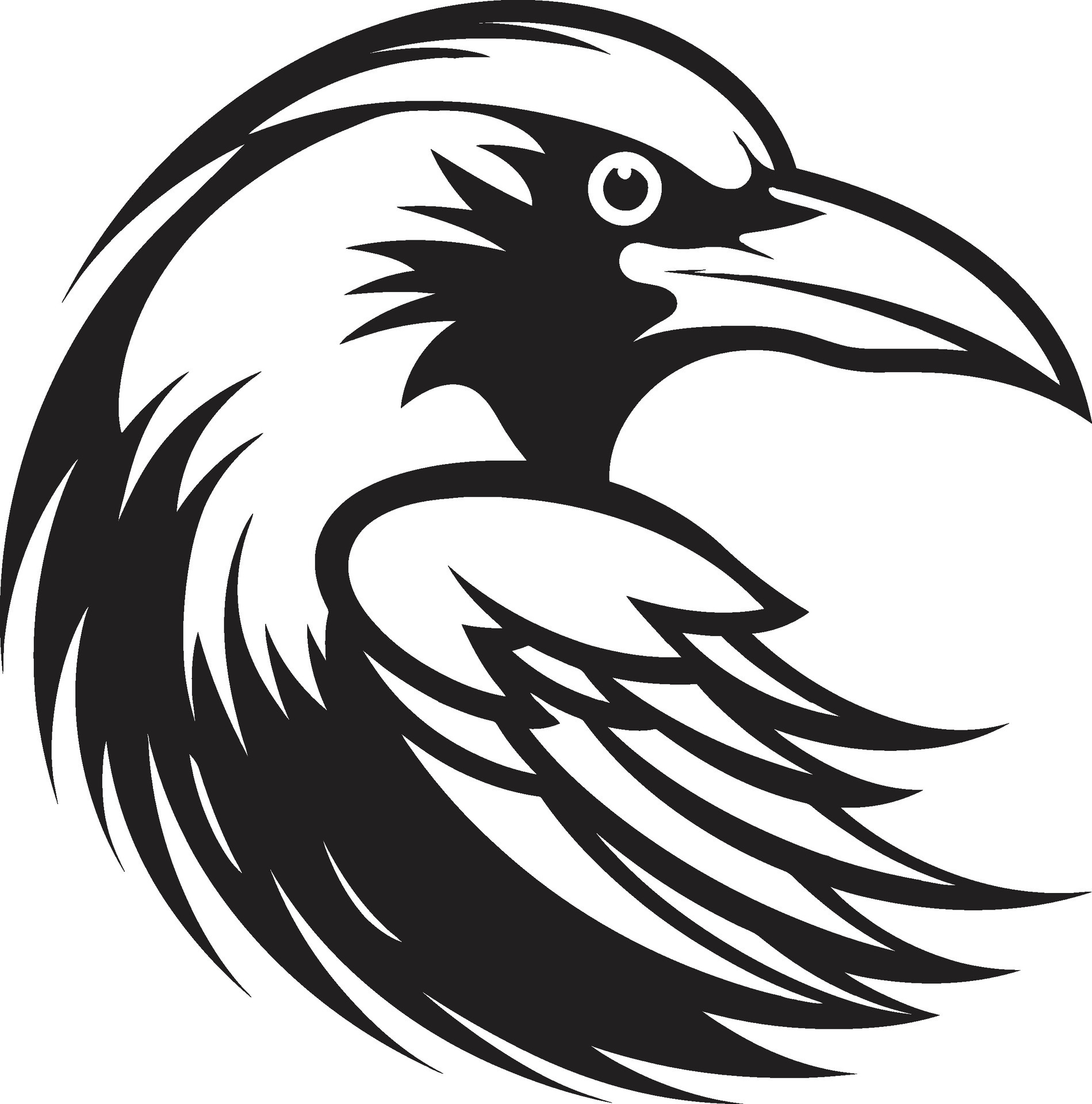 Intricate Raven Crest of Excellence Abstract Black Crow Monogram ... Intricate Raven Crest of Excellence Abstract Black Crow Monogram ...