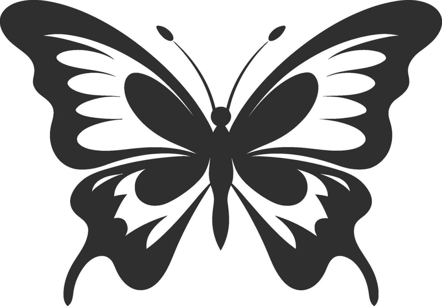 Vector Butterfly Symbol Dark Delight Sculpted Butterfly Emblem Monochromatic Mastery 32696316 ...